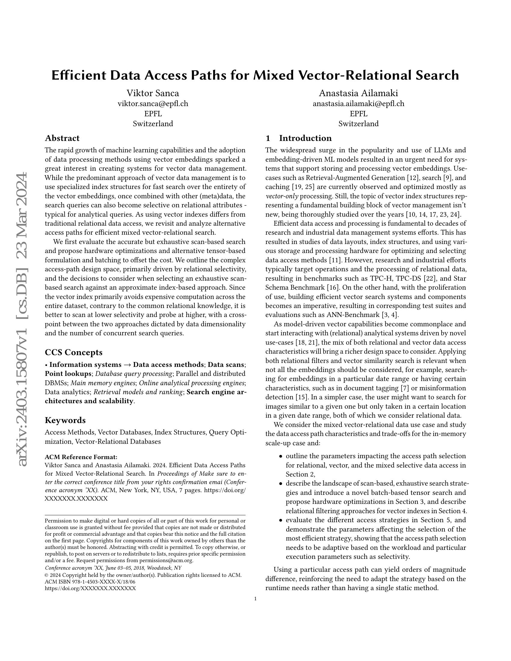 Efficient Data Access Paths for Mixed Vector-Relational Search - 智源社区论文