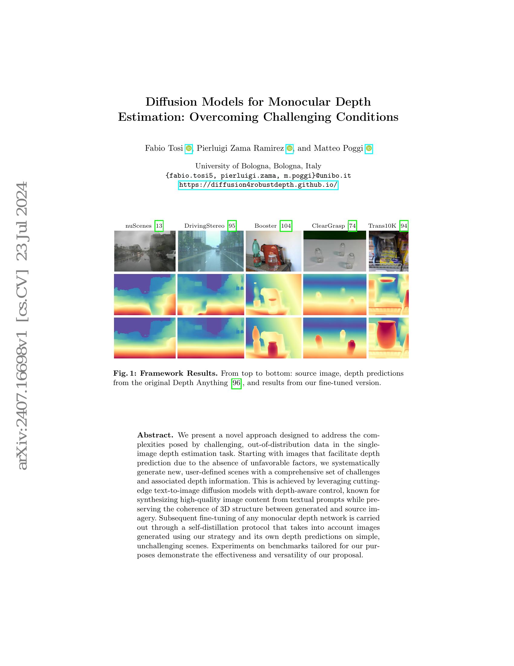 Diffusion Models for Monocular Depth Estimation: Overcoming Challenging Conditions - 智源社区论文