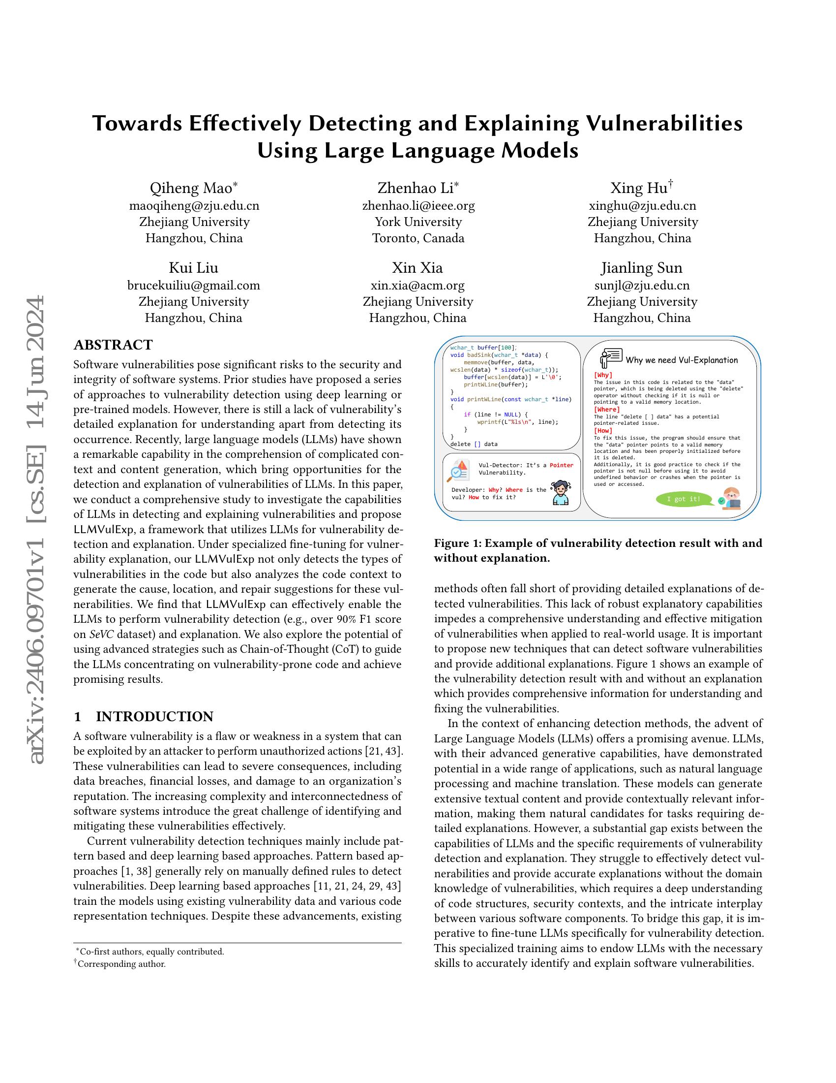Towards Effectively Detecting and Explaining Vulnerabilities Using ...