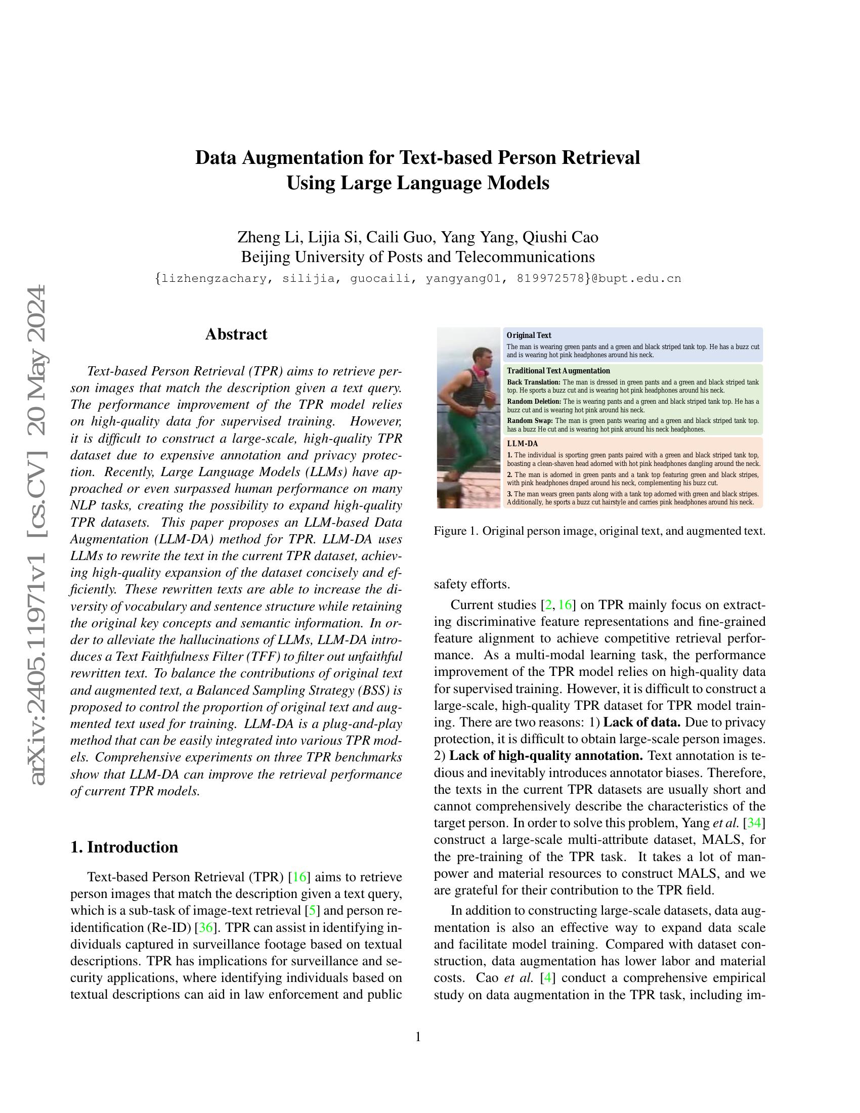 Data Augmentation for Text-based Person Retrieval Using Large Language Models - 智源社区论文