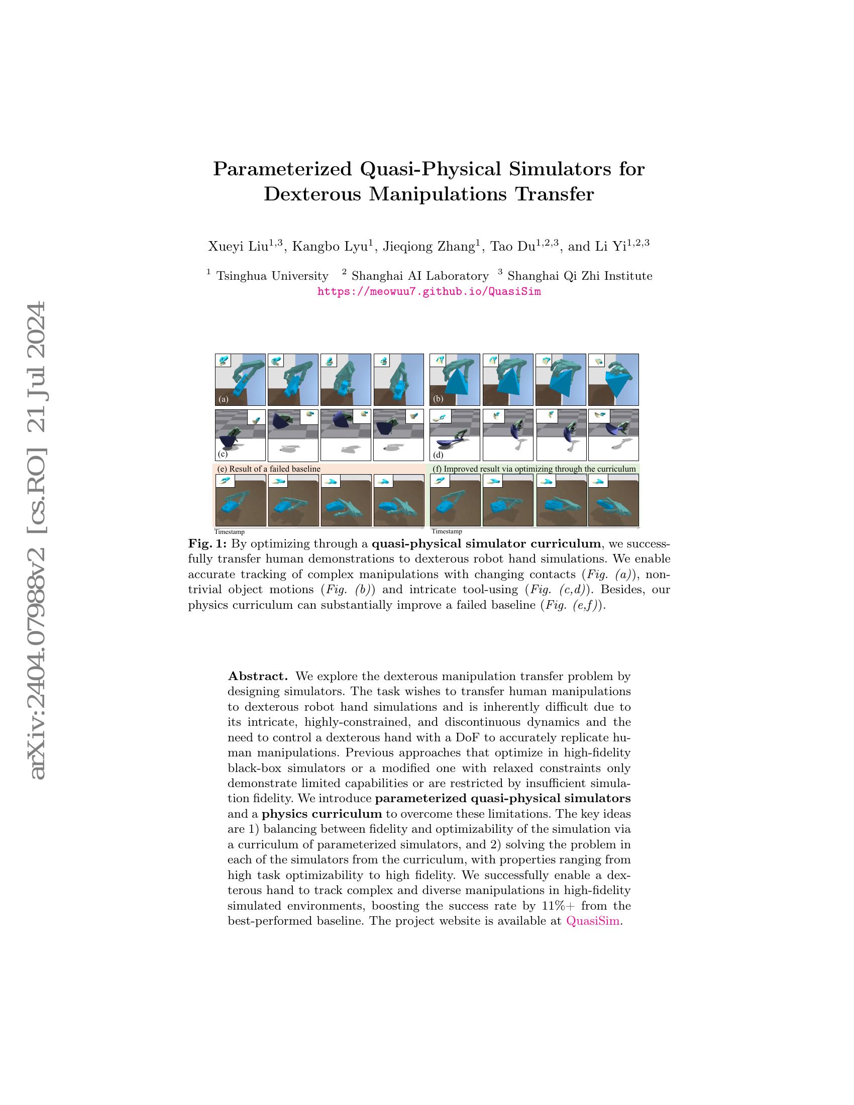 QuasiSim: Parameterized Quasi-Physical Simulators for Dexterous ...