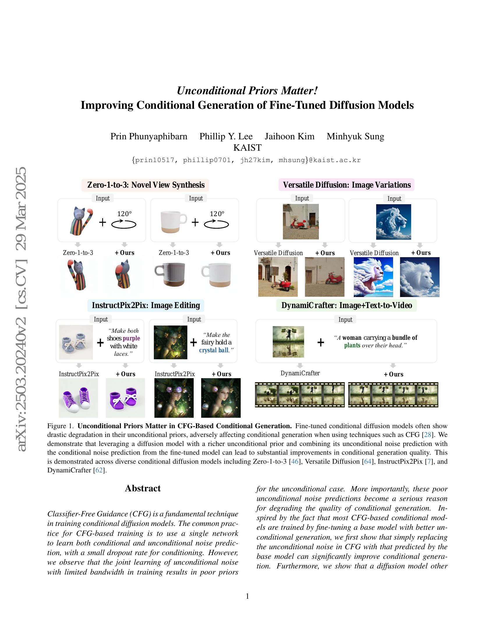 Unconditional Priors Matter! Improving Conditional Generation of Fine-Tuned Diffusion Models - 智 ...
