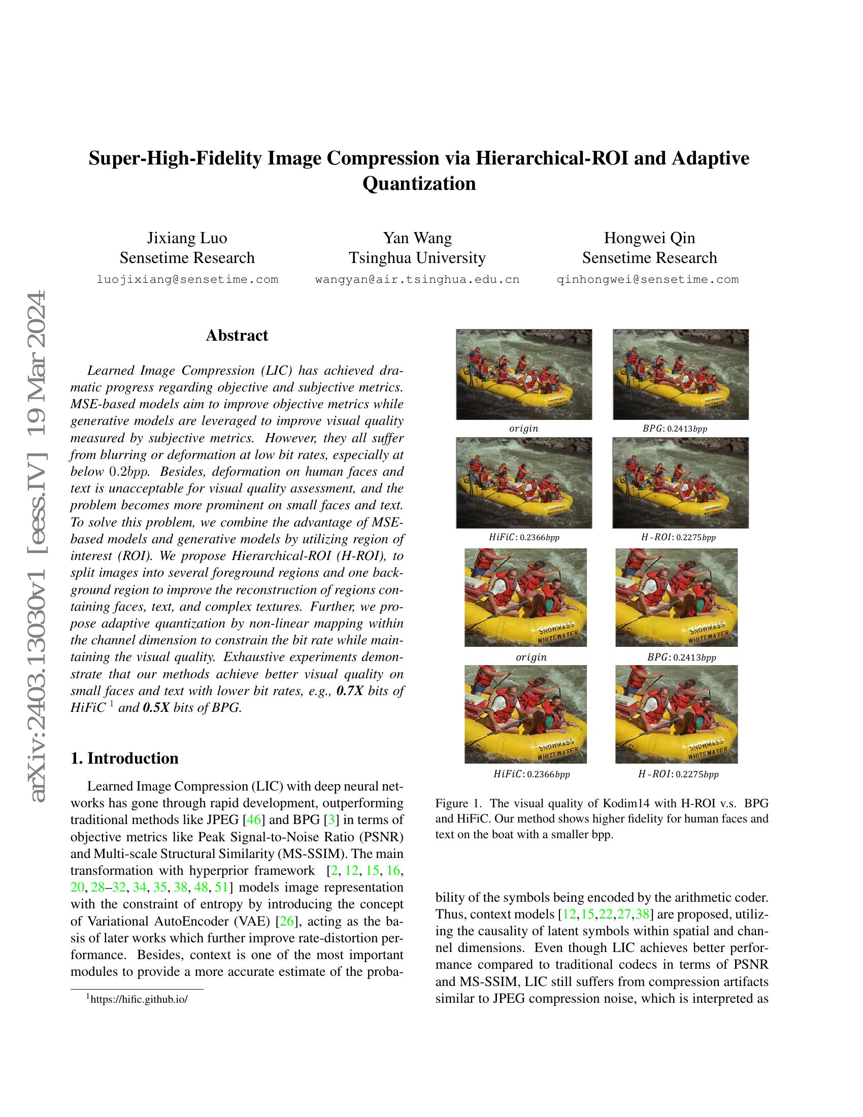 Super-High-Fidelity Image Compression via Hierarchical-ROI and Adaptive Quantization - 智源社区论文