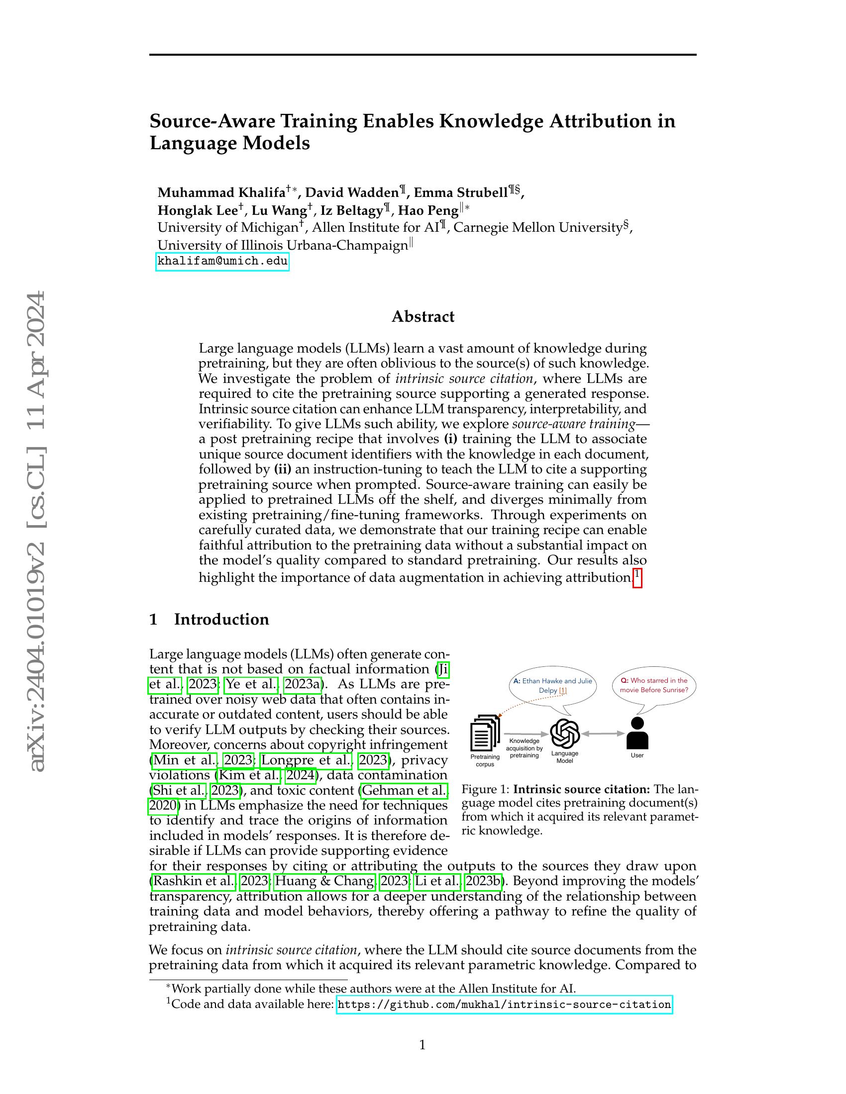 Source-Aware Training Enables Knowledge Attribution in Language Models - 智源社区论文