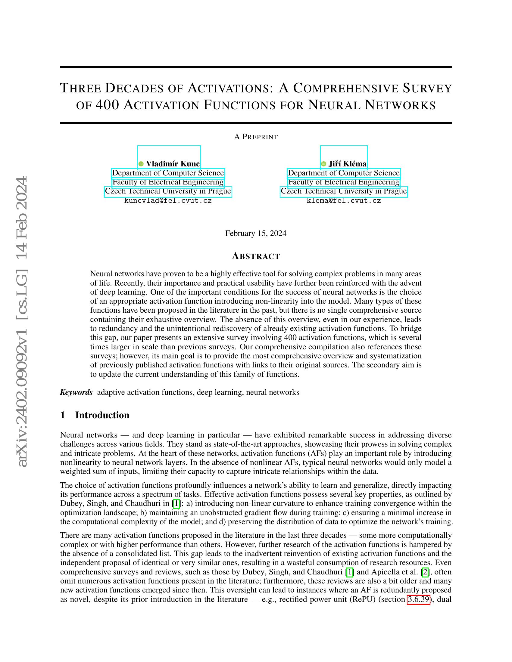 Three Decades of Activations: A Comprehensive Survey of 400 Activation ...