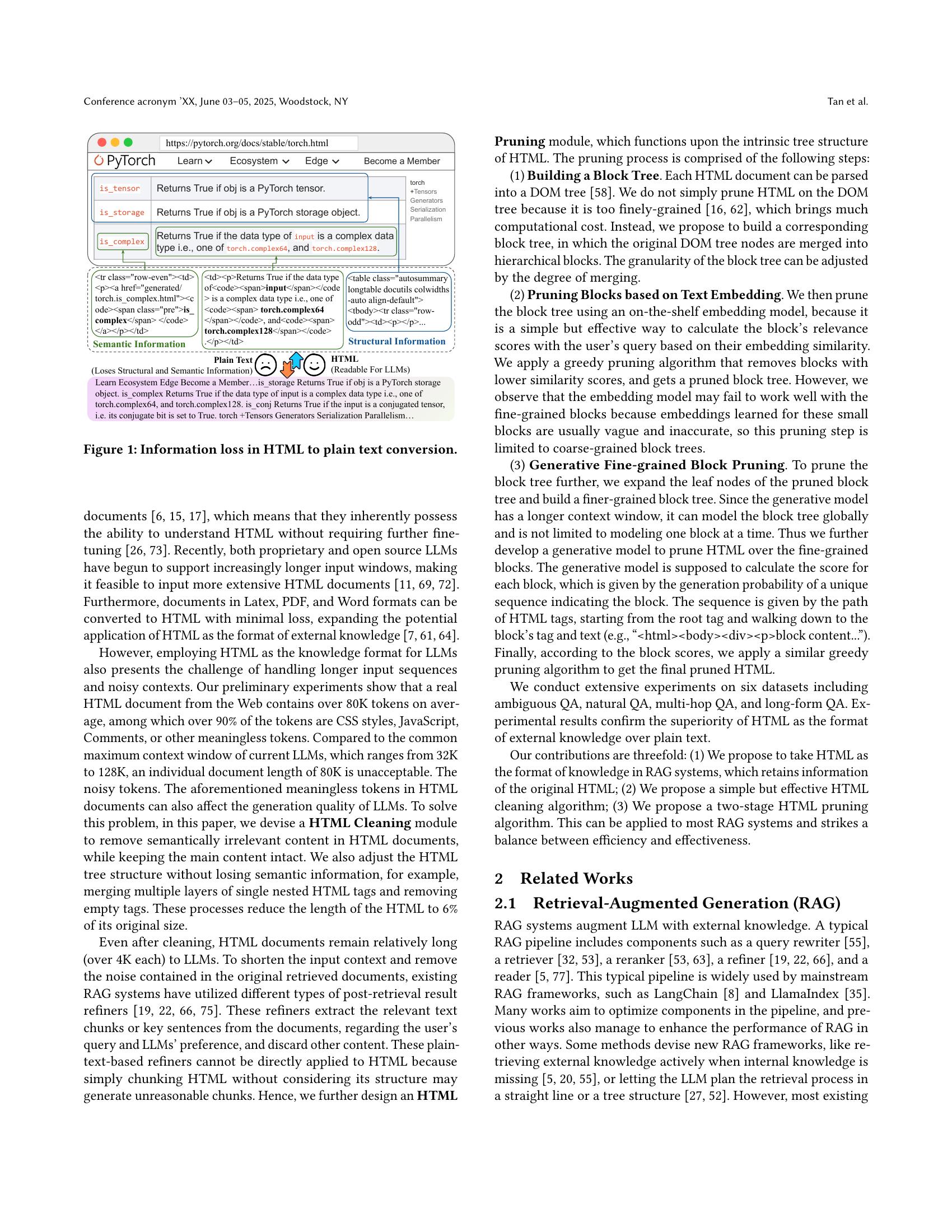 HtmlRAG: HTML is Better Than Plain Text for Modeling Retrieved Knowledge in RAG Systems - 智源社区论文