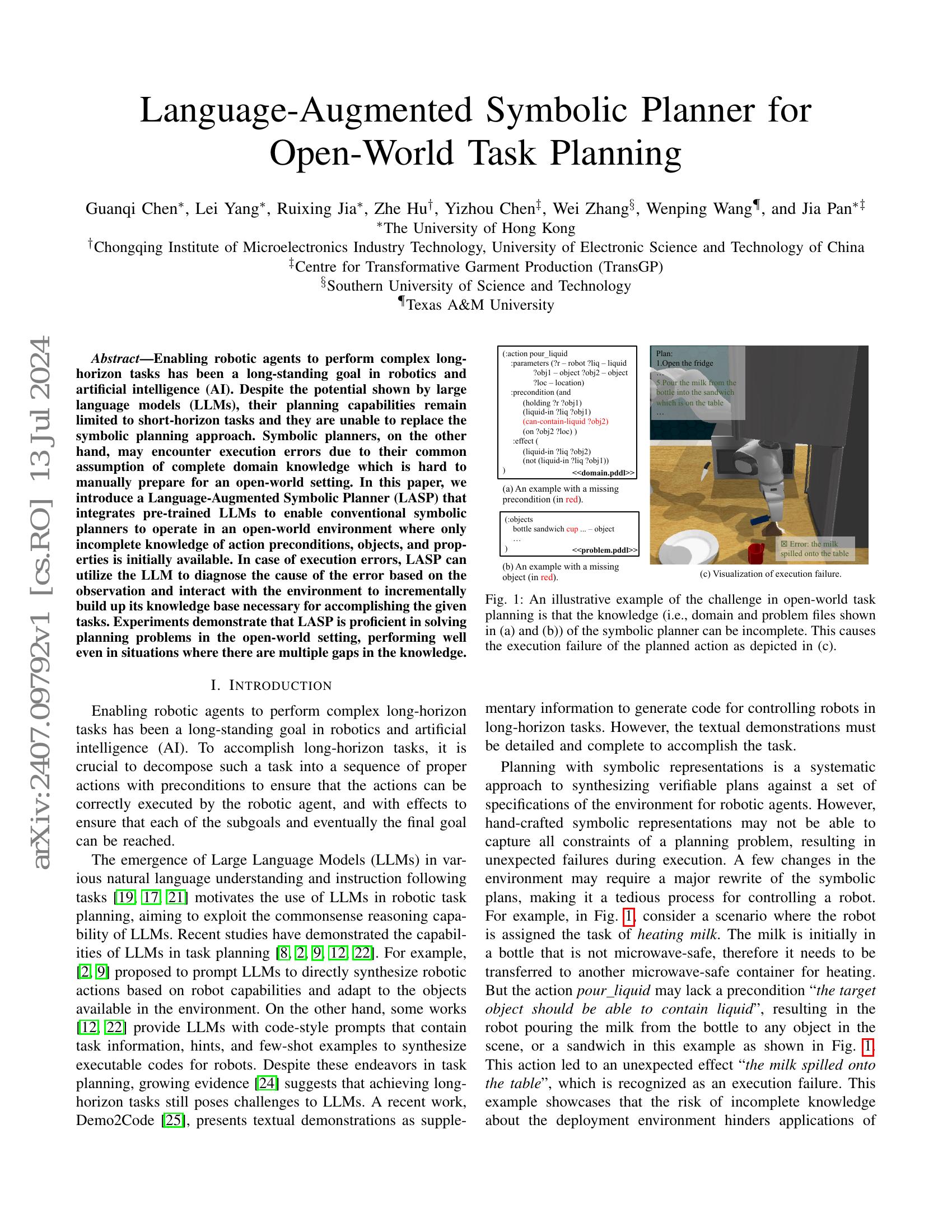 Language-Augmented Symbolic Planner for Open-World Task Planning - 智源社区论文