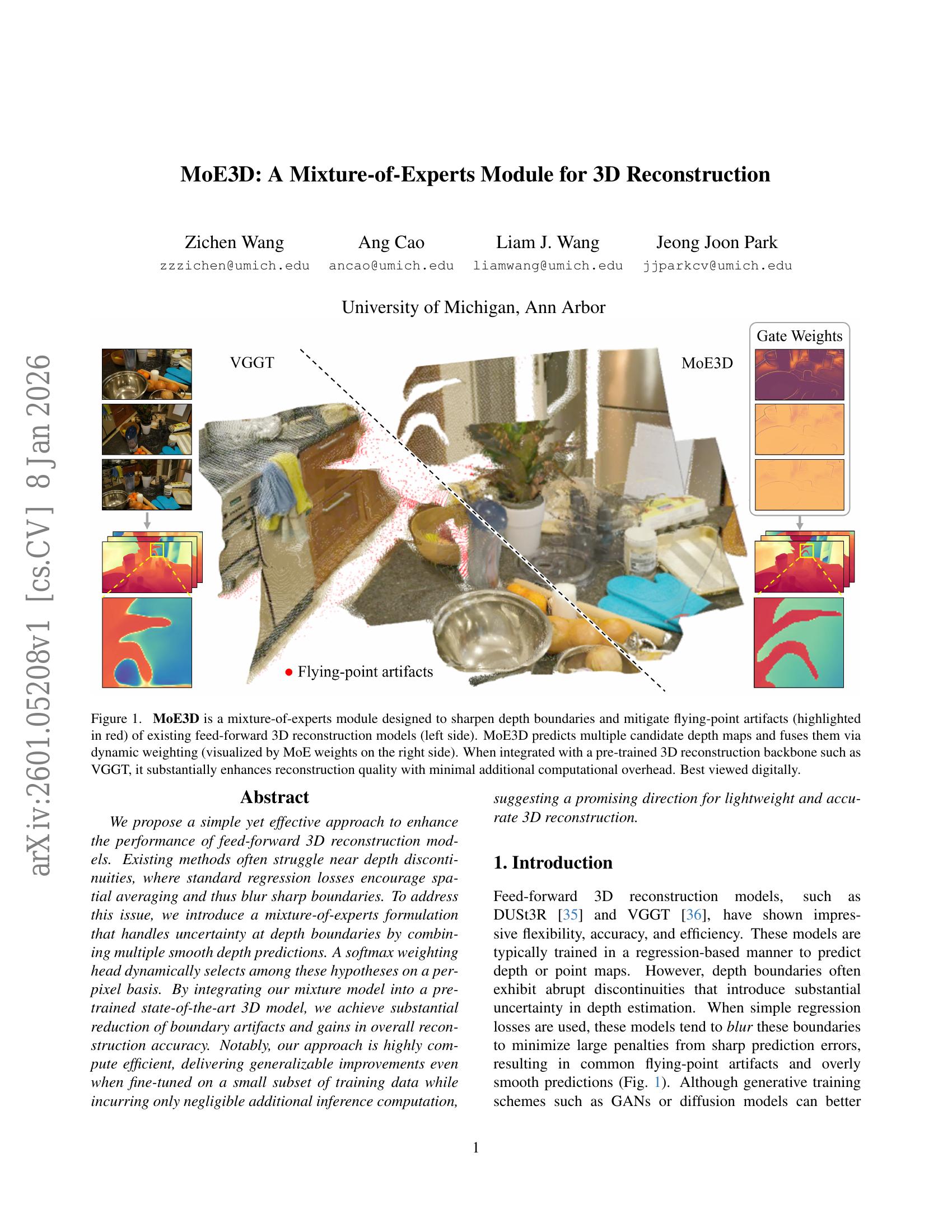 MoE3D: A Mixture-of-Experts Module for 3D Reconstruction - 智源社区论文