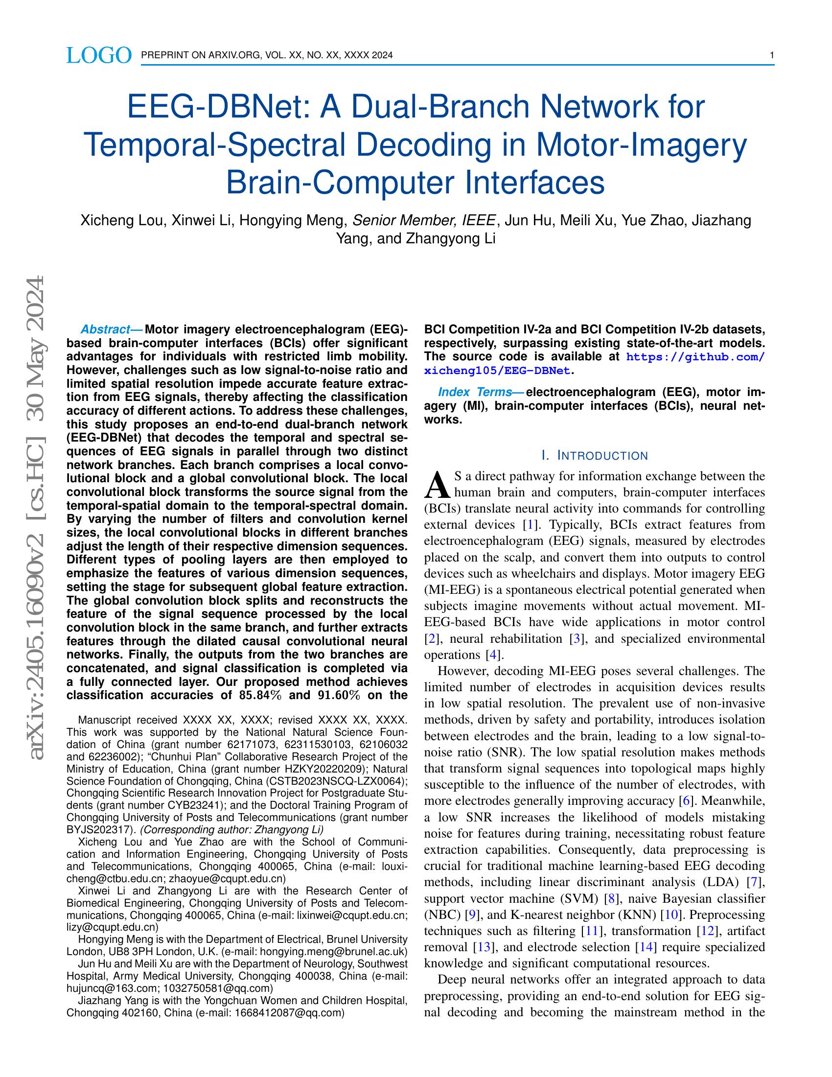 EEG-DBNet: A Dual-Branch Network for Temporal-Spectral Decoding in ...