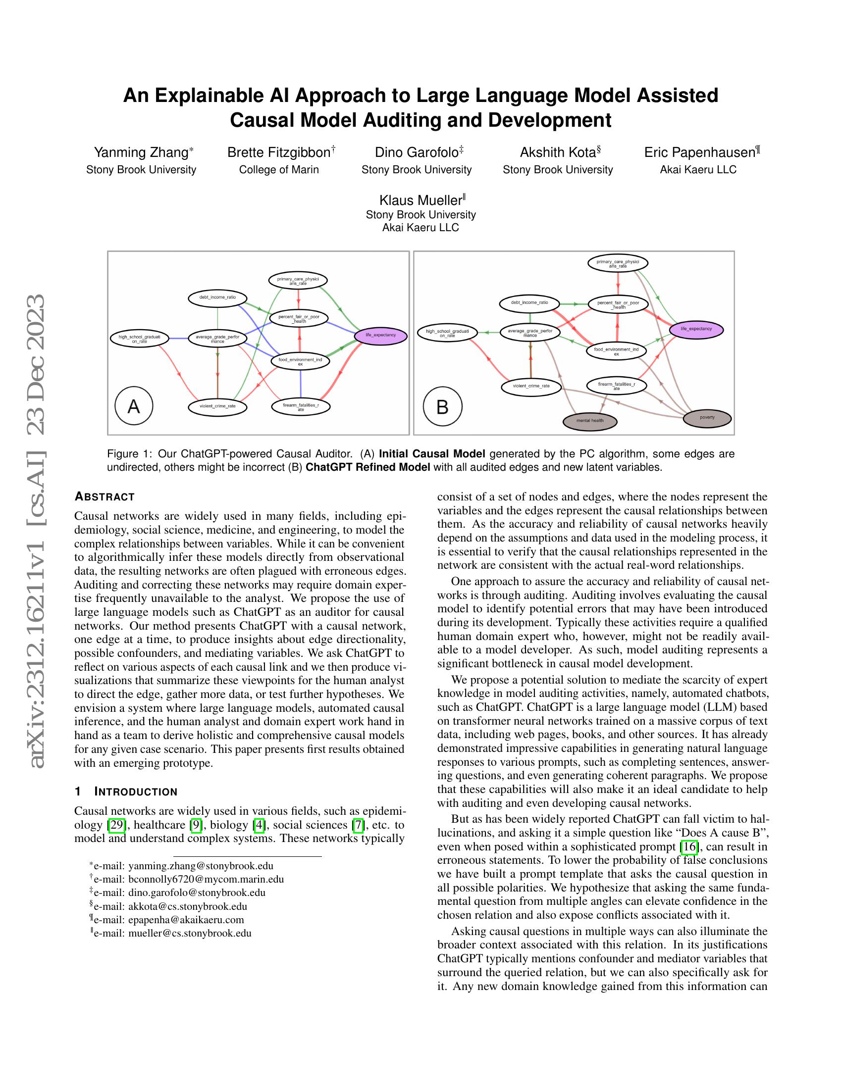 An Explainable AI Approach to Large Language Model Assisted Causal Model Auditing and ...