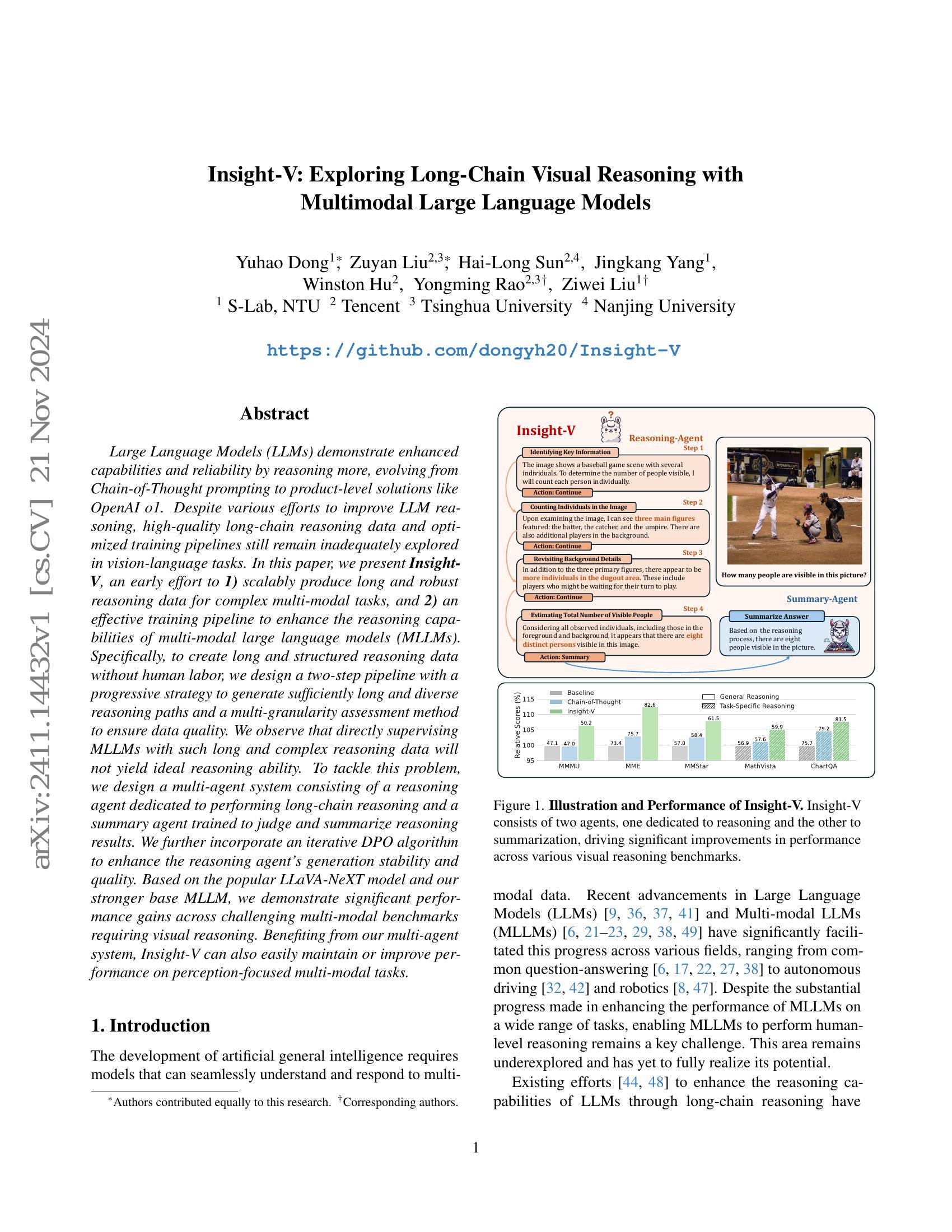 Insight-V: Exploring Long-Chain Visual Reasoning with Multimodal Large ...