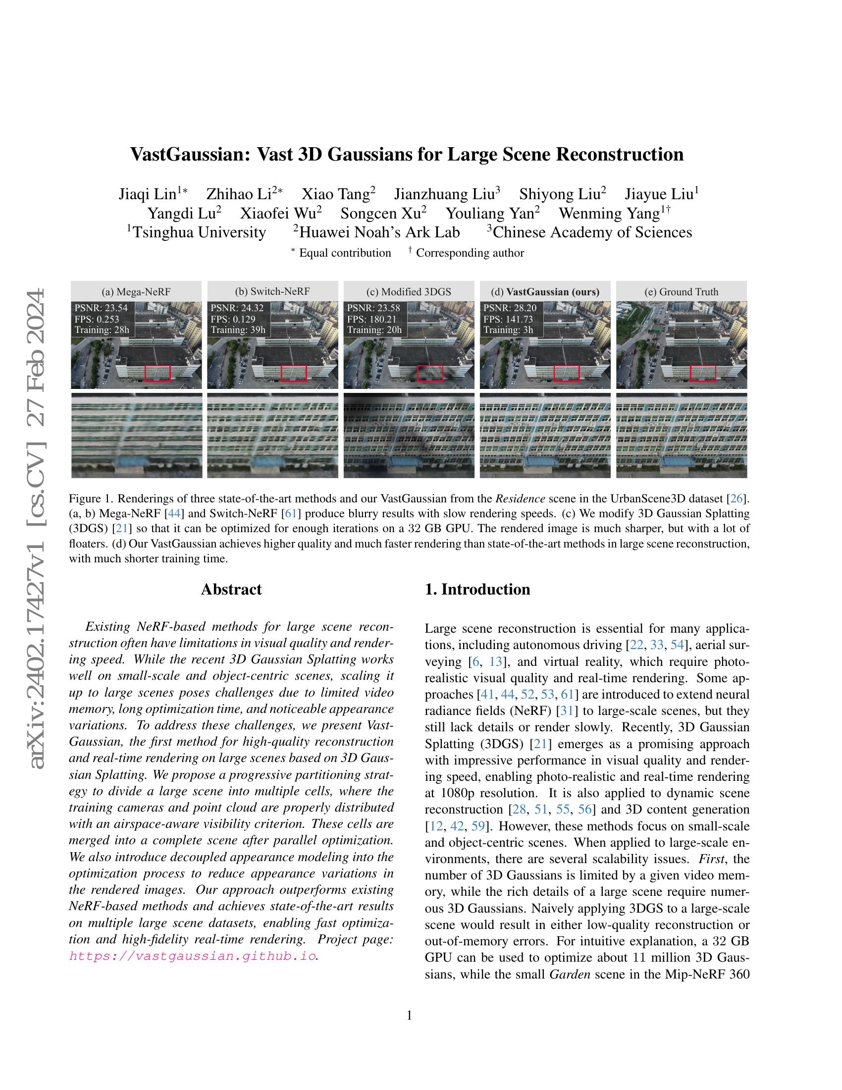 VastGaussian: Vast 3D Gaussians for Large Scene Reconstruction - 智源社区论文
