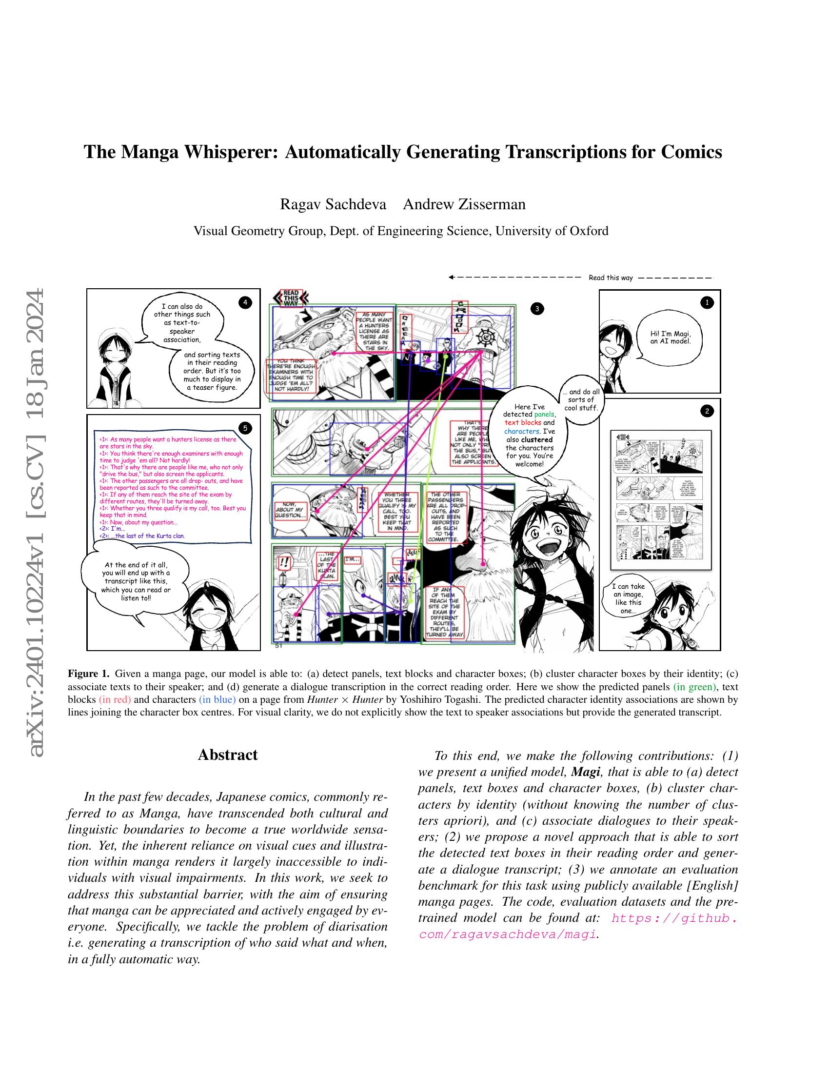 The Manga Whisperer: Automatically Generating Transcriptions for Comics ...