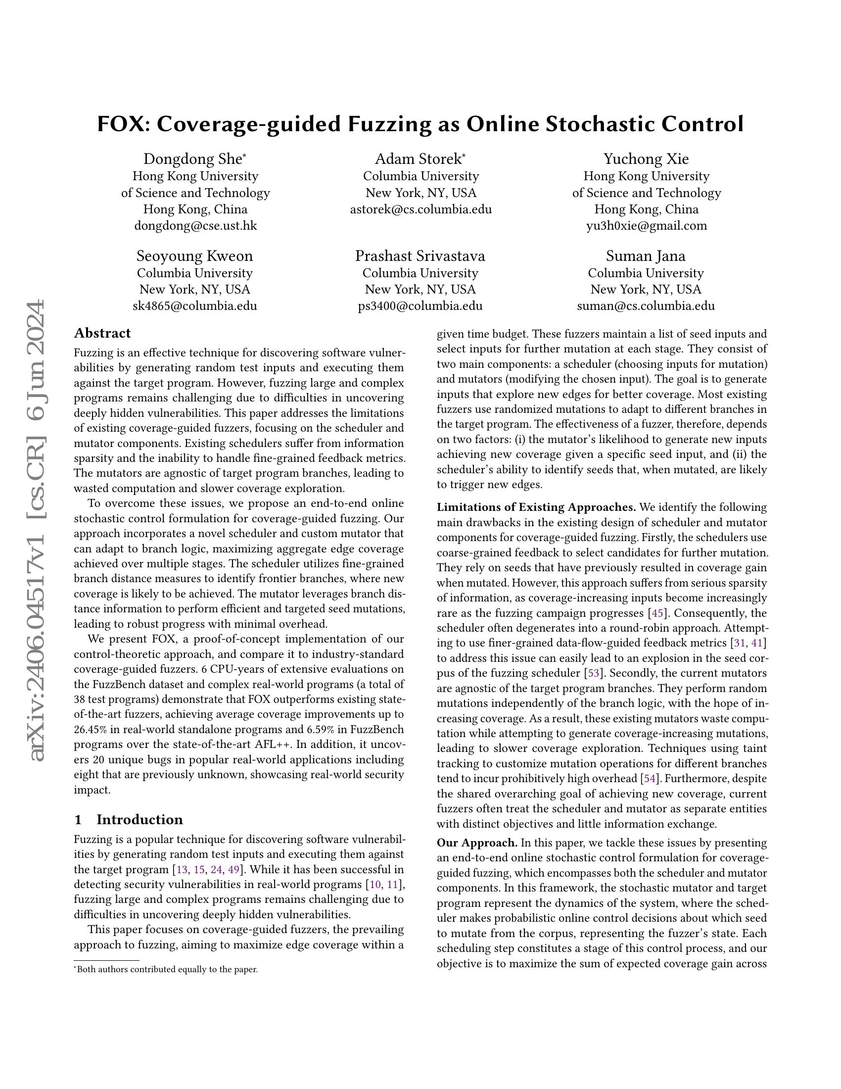 FOX: Coverage-guided Fuzzing as Online Stochastic Control - 智源社区论文