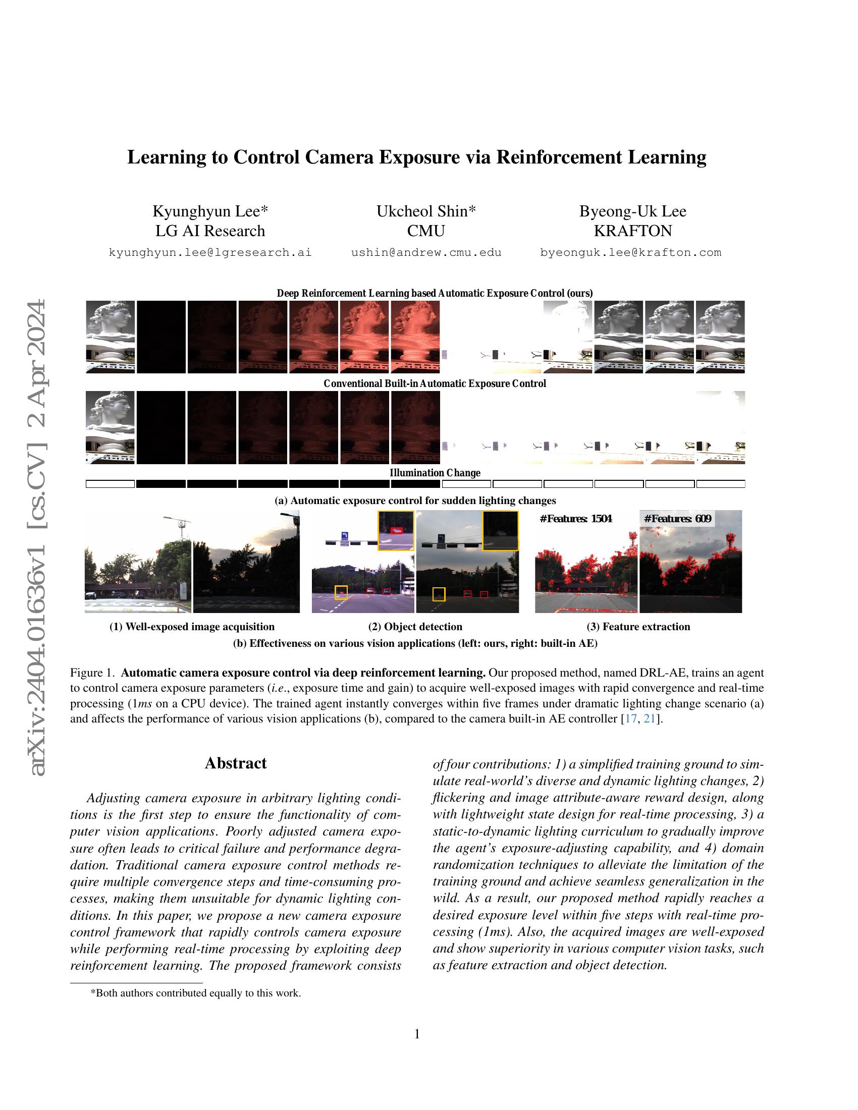 Learning to Control Camera Exposure via Reinforcement Learning - 智源社区论文