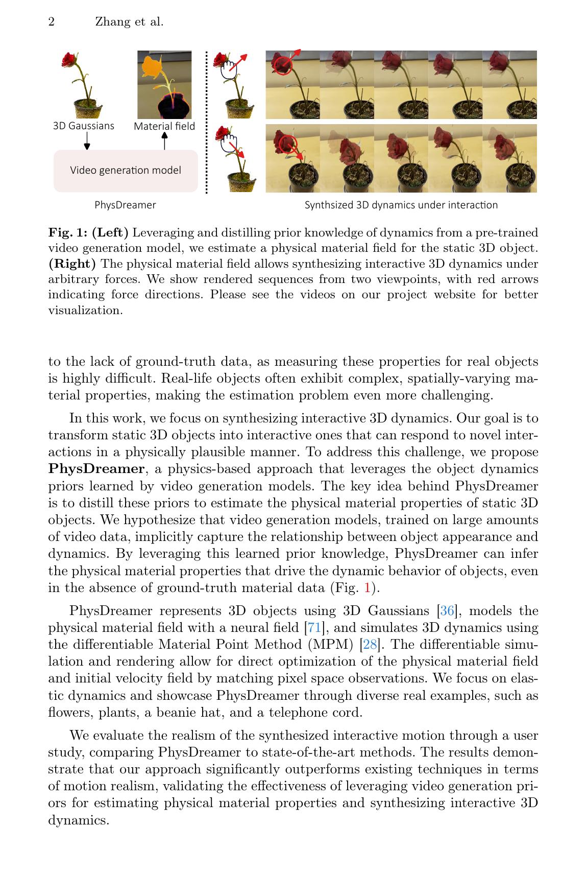 PhysDreamer: Physics-Based Interaction with 3D Objects via Video Generation - 智源社区论文