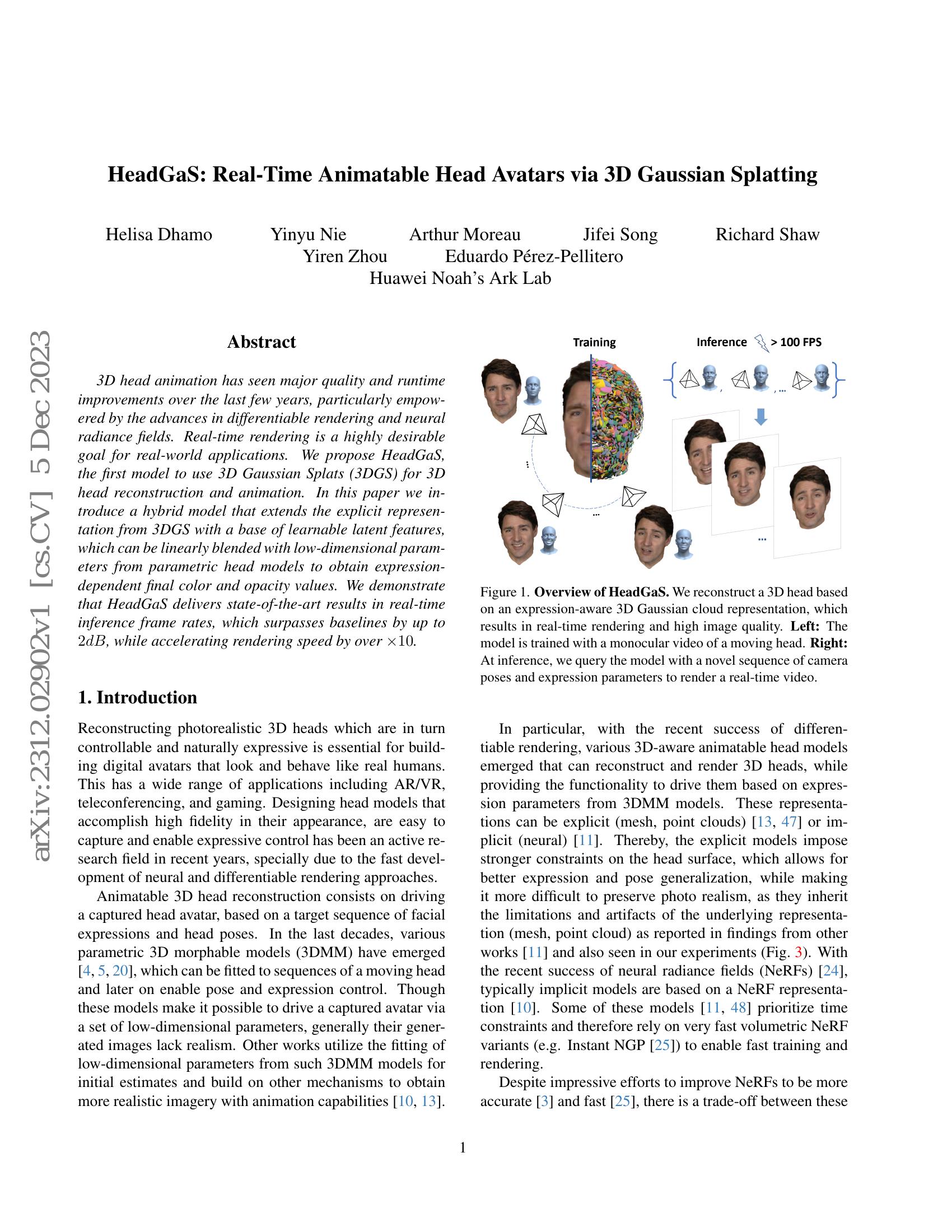 HeadGaS: Real-Time Animatable Head Avatars via 3D Gaussian Splatting ...
