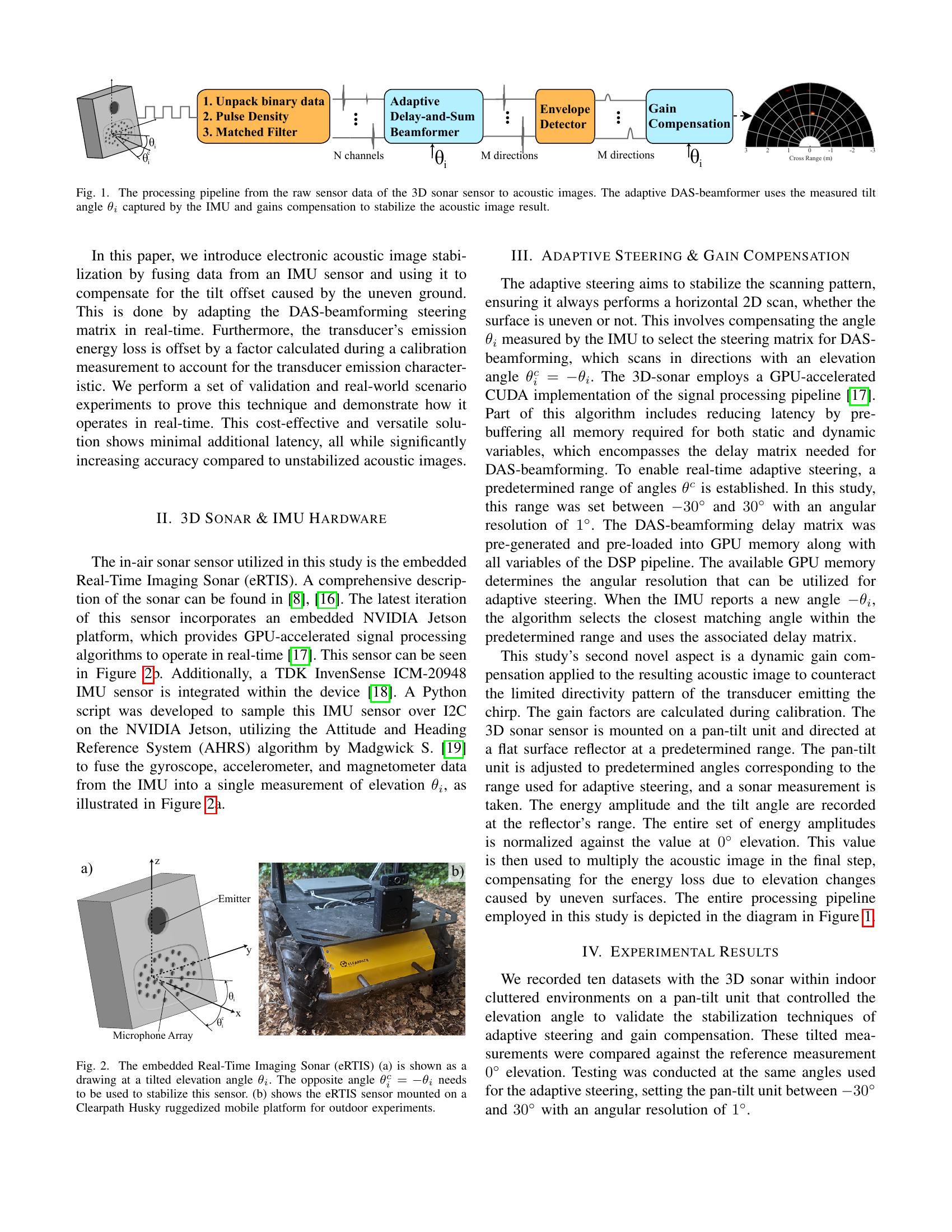 Stabilized Adaptive Steering for 3D Sonar Microphone Arrays with IMU ...
