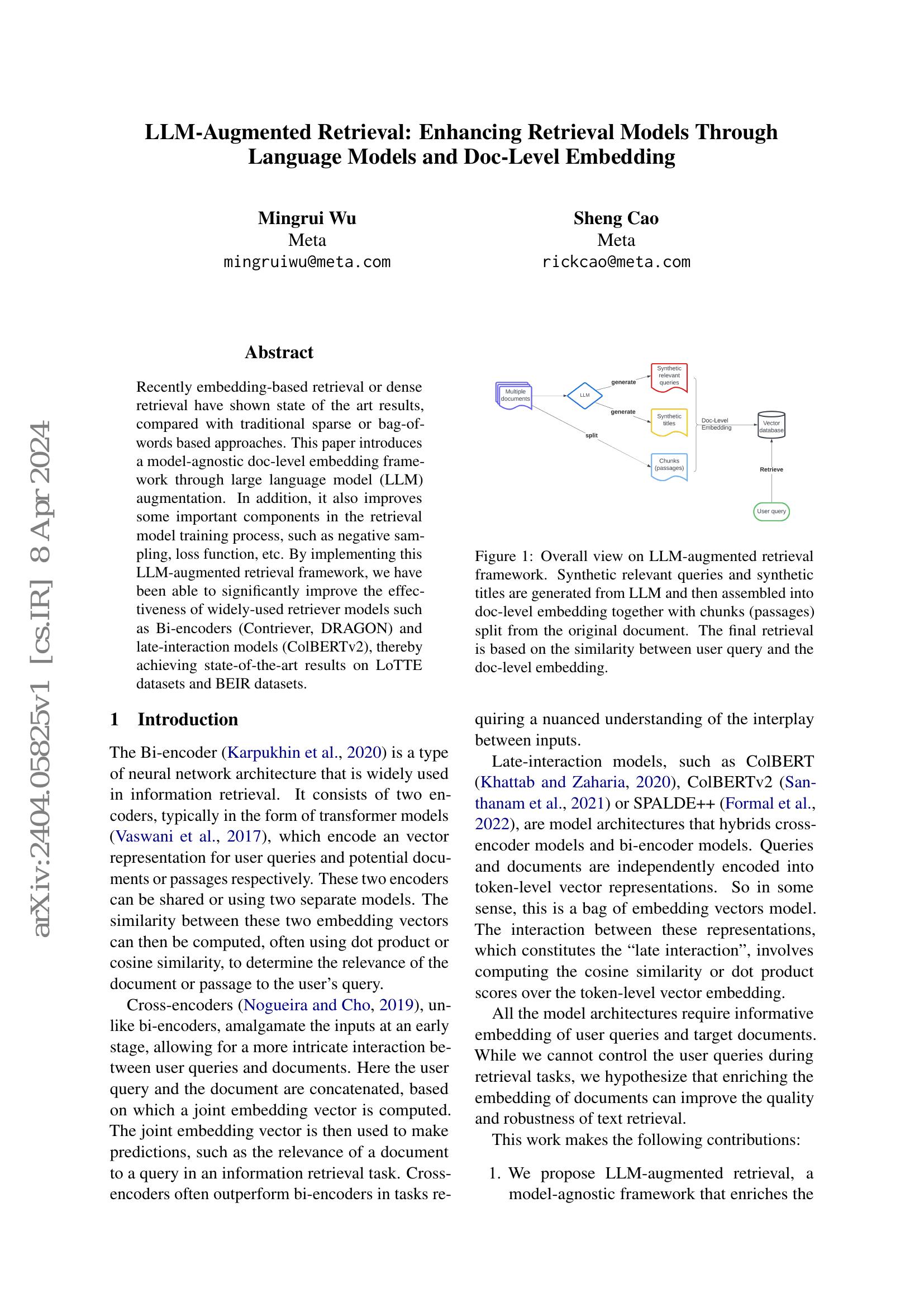 LLM-Augmented Retrieval: Enhancing Retrieval Models Through Language ...