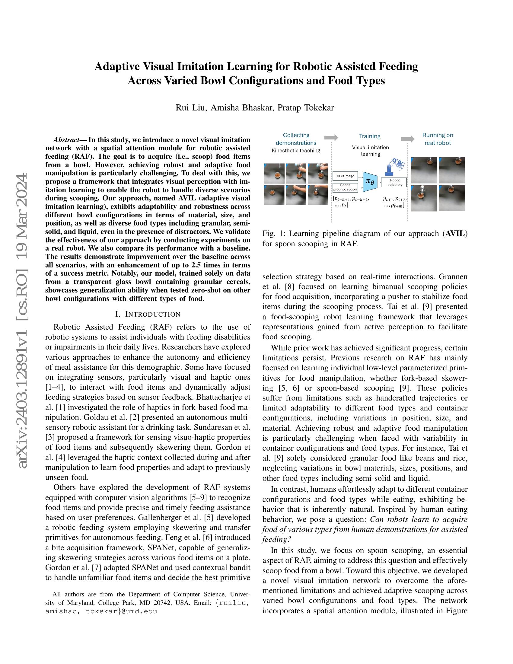 Adaptive Visual Imitation Learning for Robotic Assisted Feeding Across ...