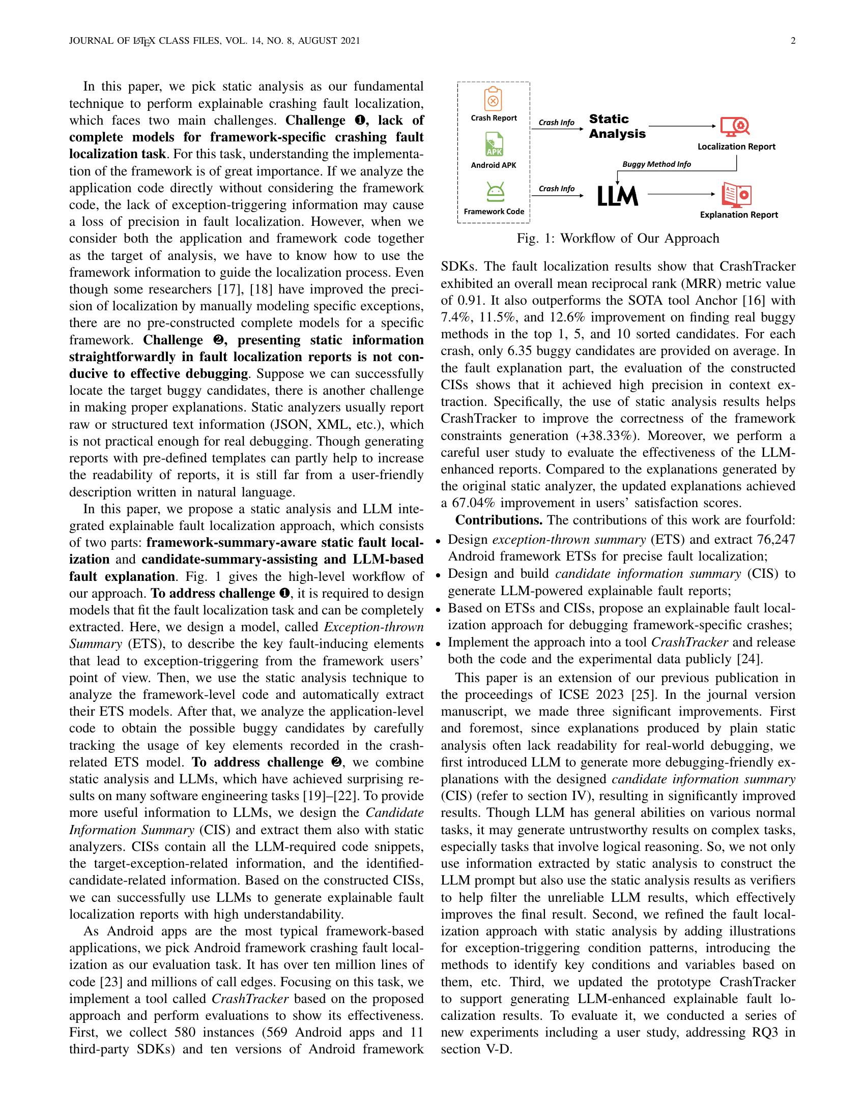 Better Debugging: Combining Static Analysis and LLMs for Explainable Crashing Fault Localization ...