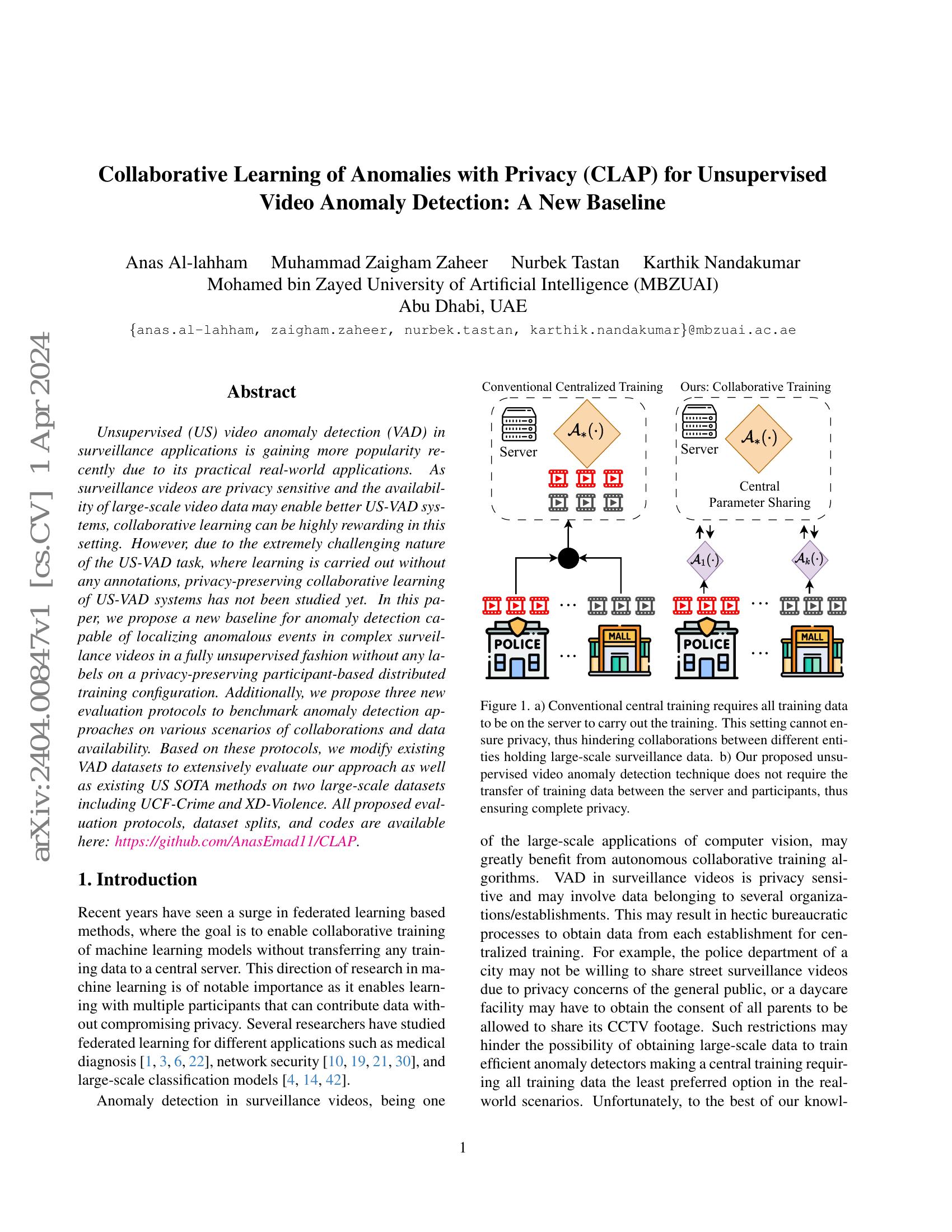 Collaborative Learning of Anomalies with Privacy (CLAP) for ...