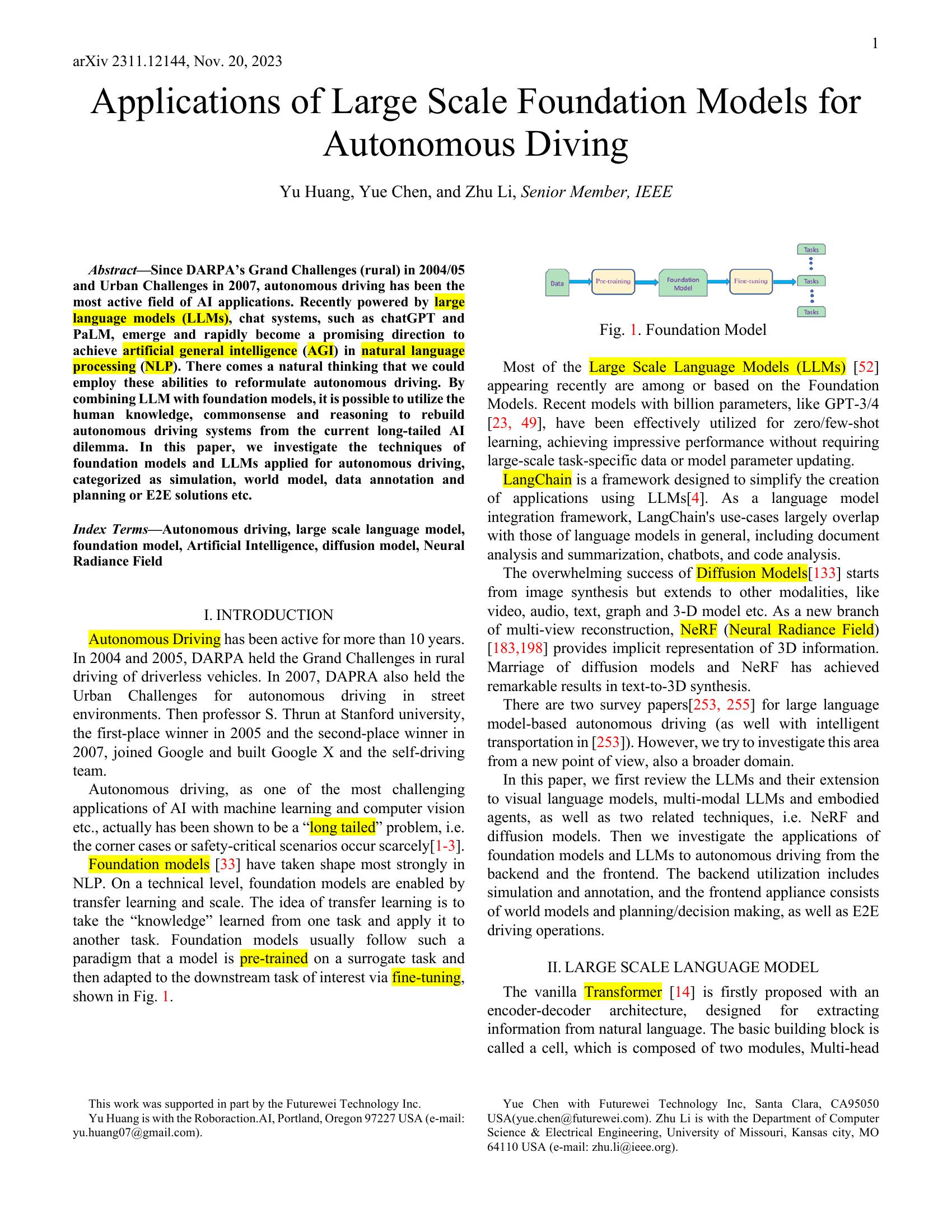Applications of Large Scale Foundation Models for Autonomous Driving ...