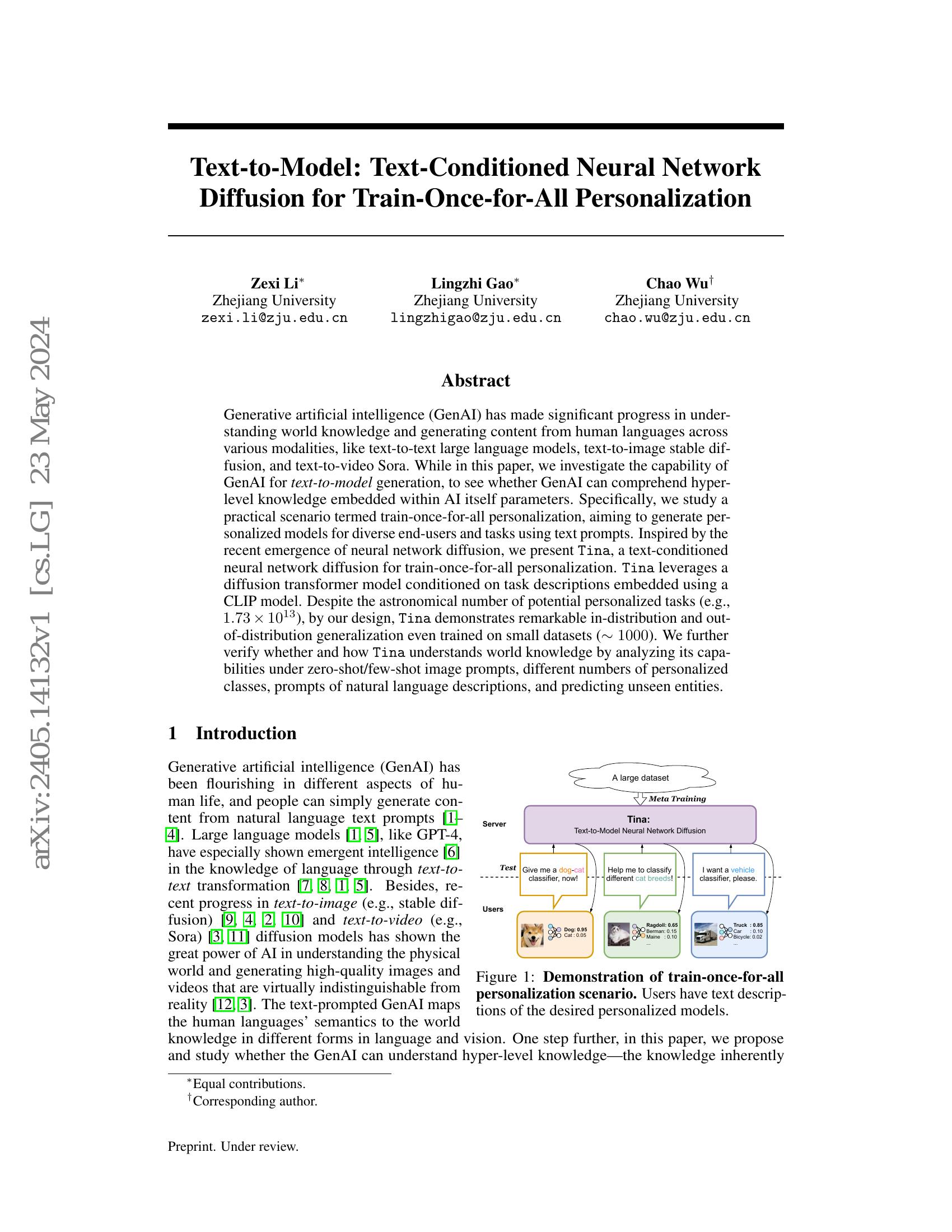 Text-to-Model: Text-Conditioned Neural Network Diffusion for Train-Once ...
