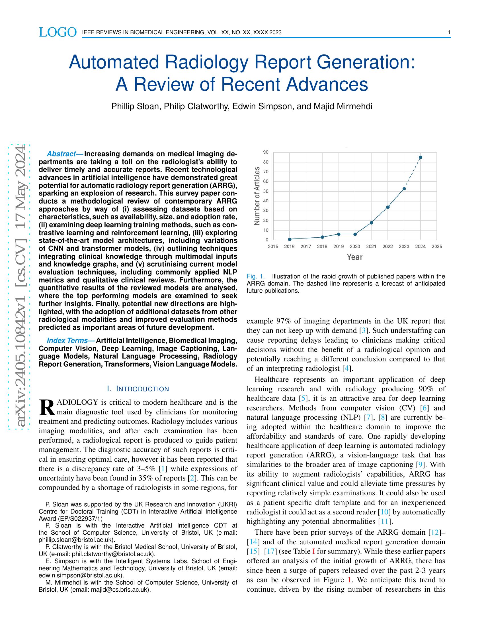 Automated Radiology Report Generation: A Review of Recent Advances - 智源社区论文