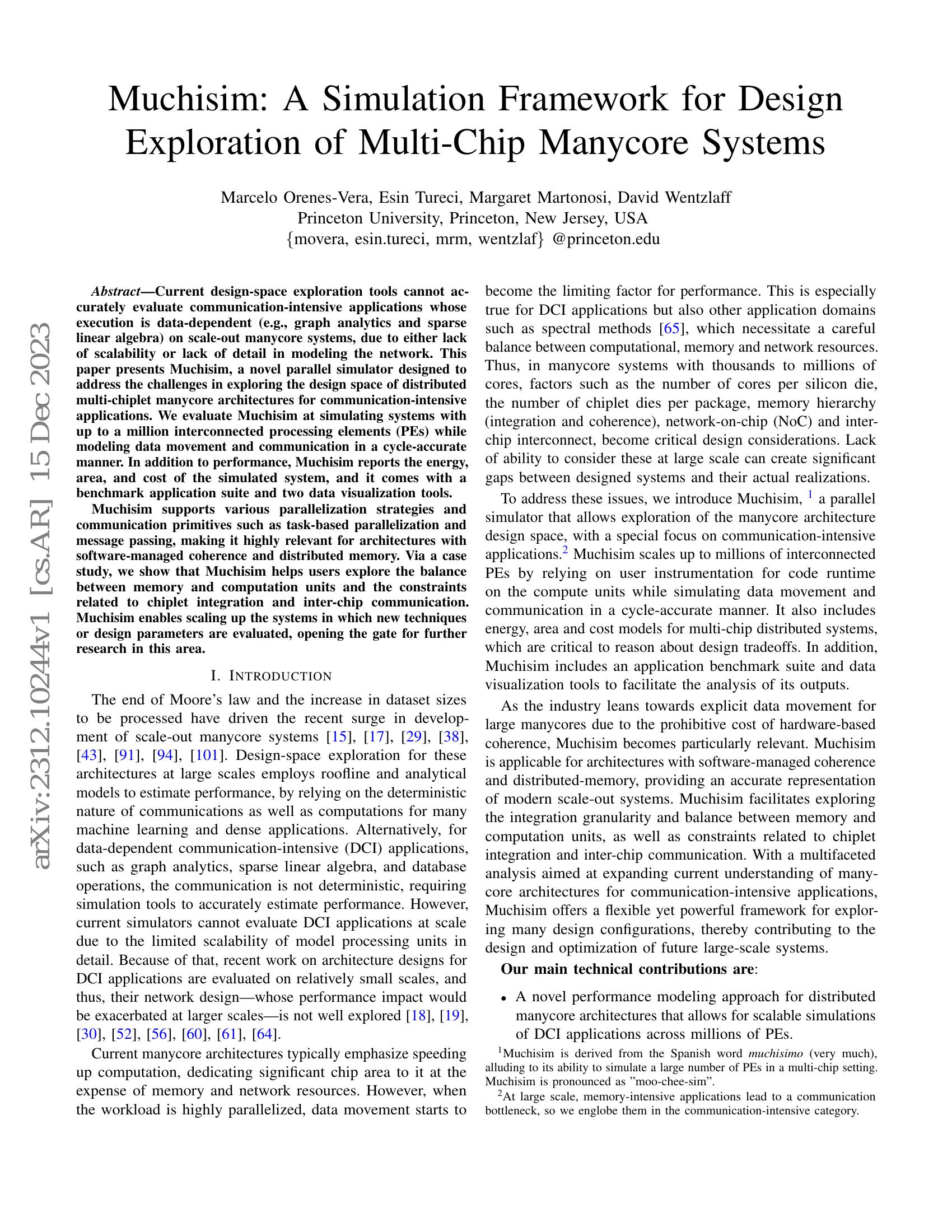 Muchisim: A Simulation Framework for Design Exploration of Multi-Chip ...