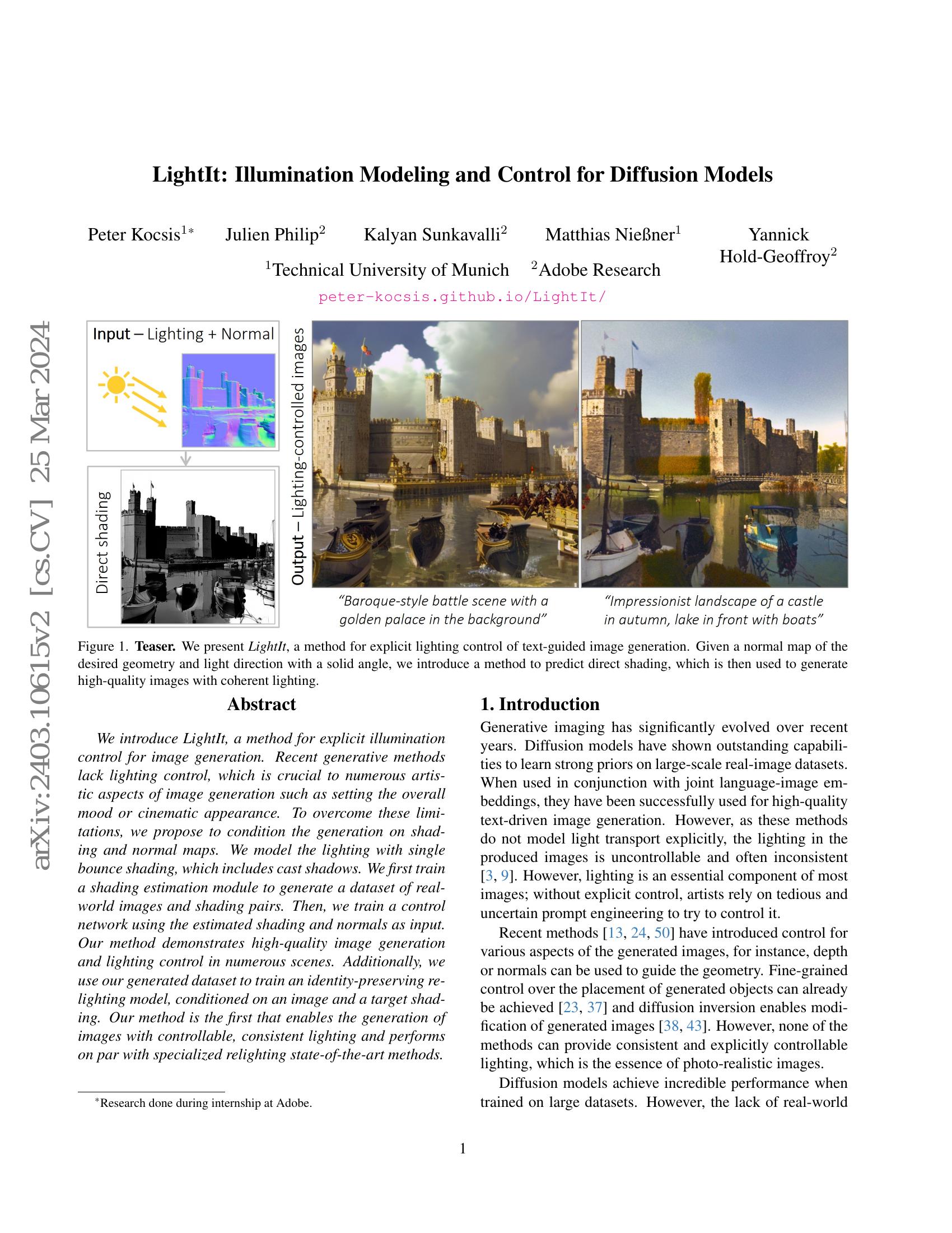 LightIt: Illumination Modeling and Control for Diffusion Models - 智源社区论文