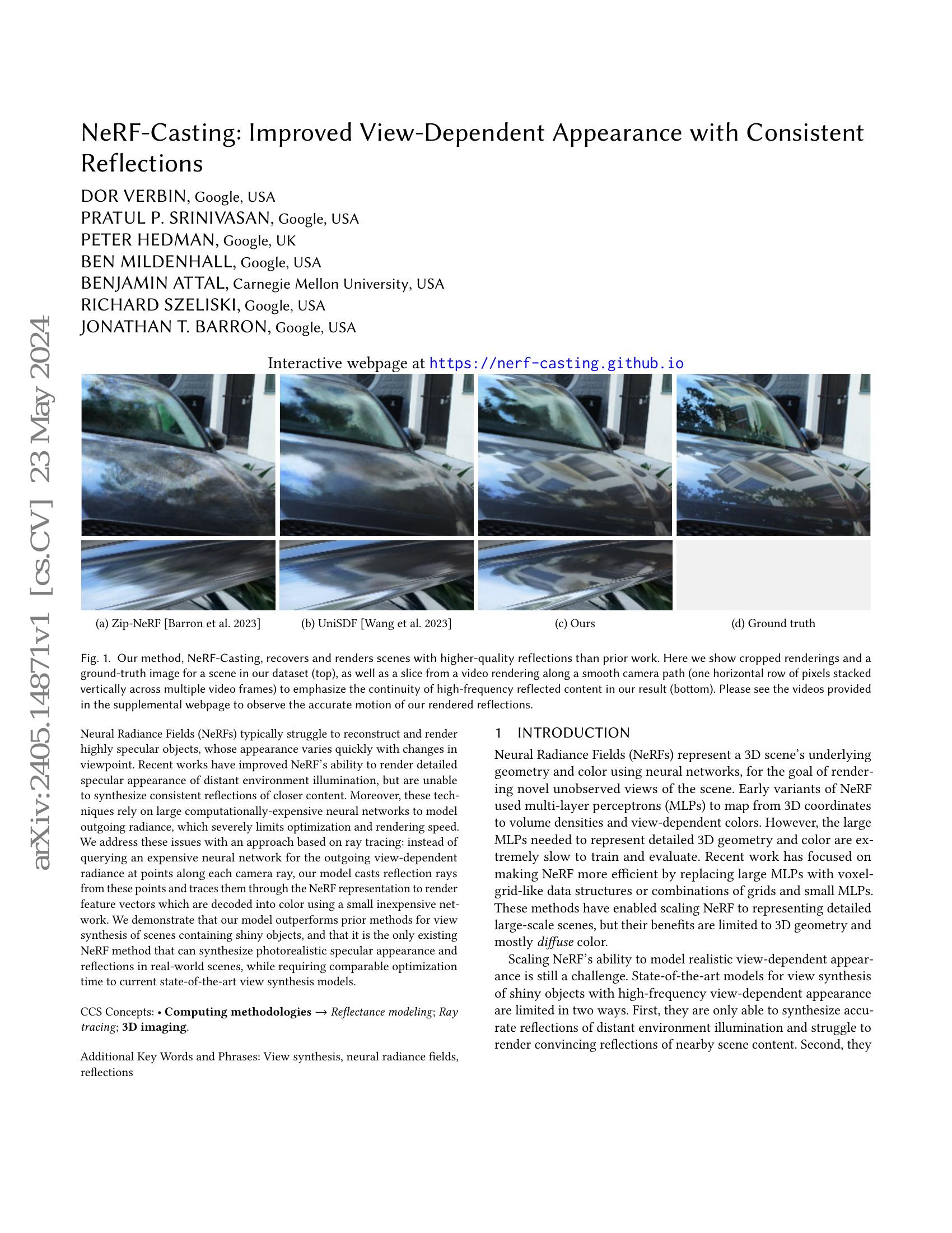 NeRF-Casting: Improved View-Dependent Appearance with Consistent ...