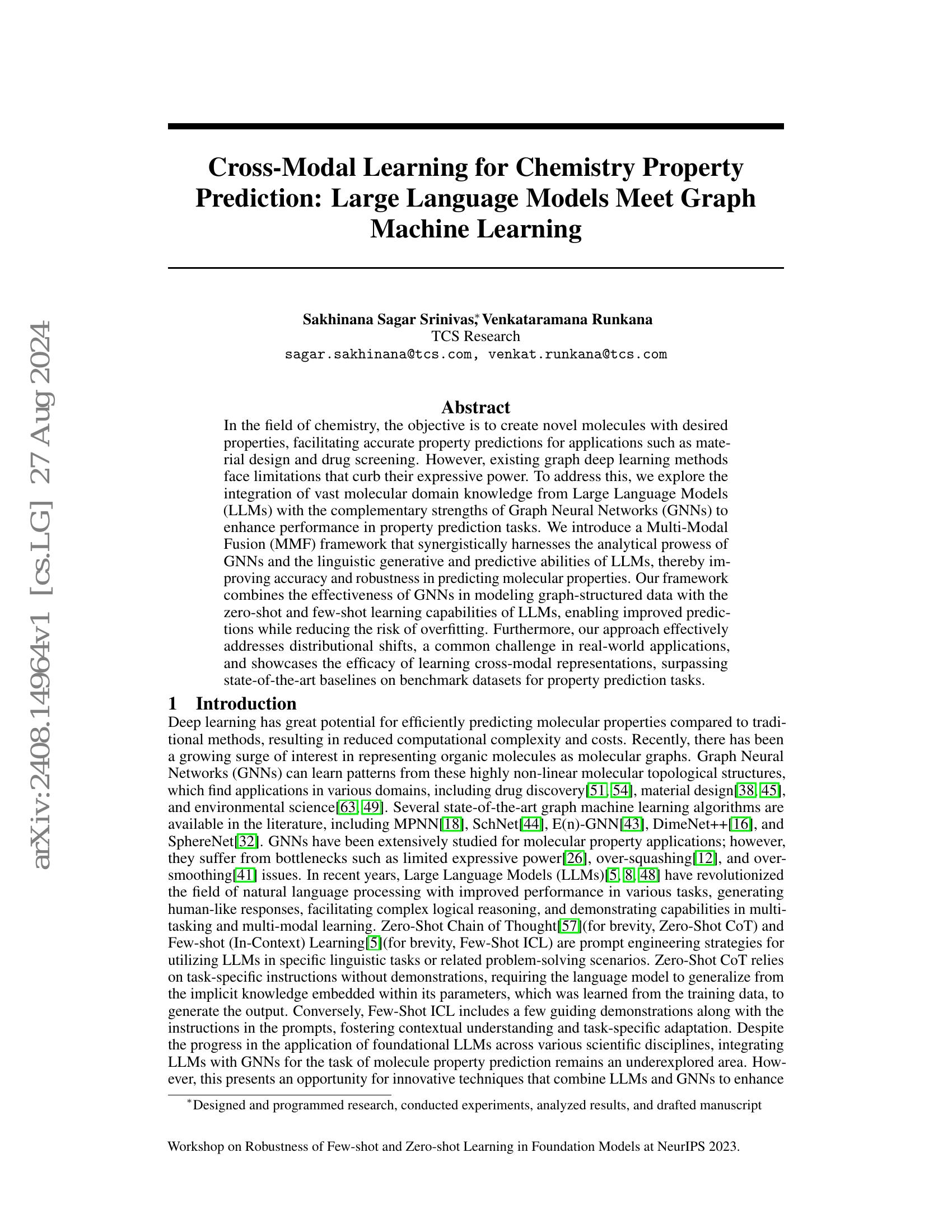 Cross-Modal Learning for Chemistry Property Prediction: Large Language ...