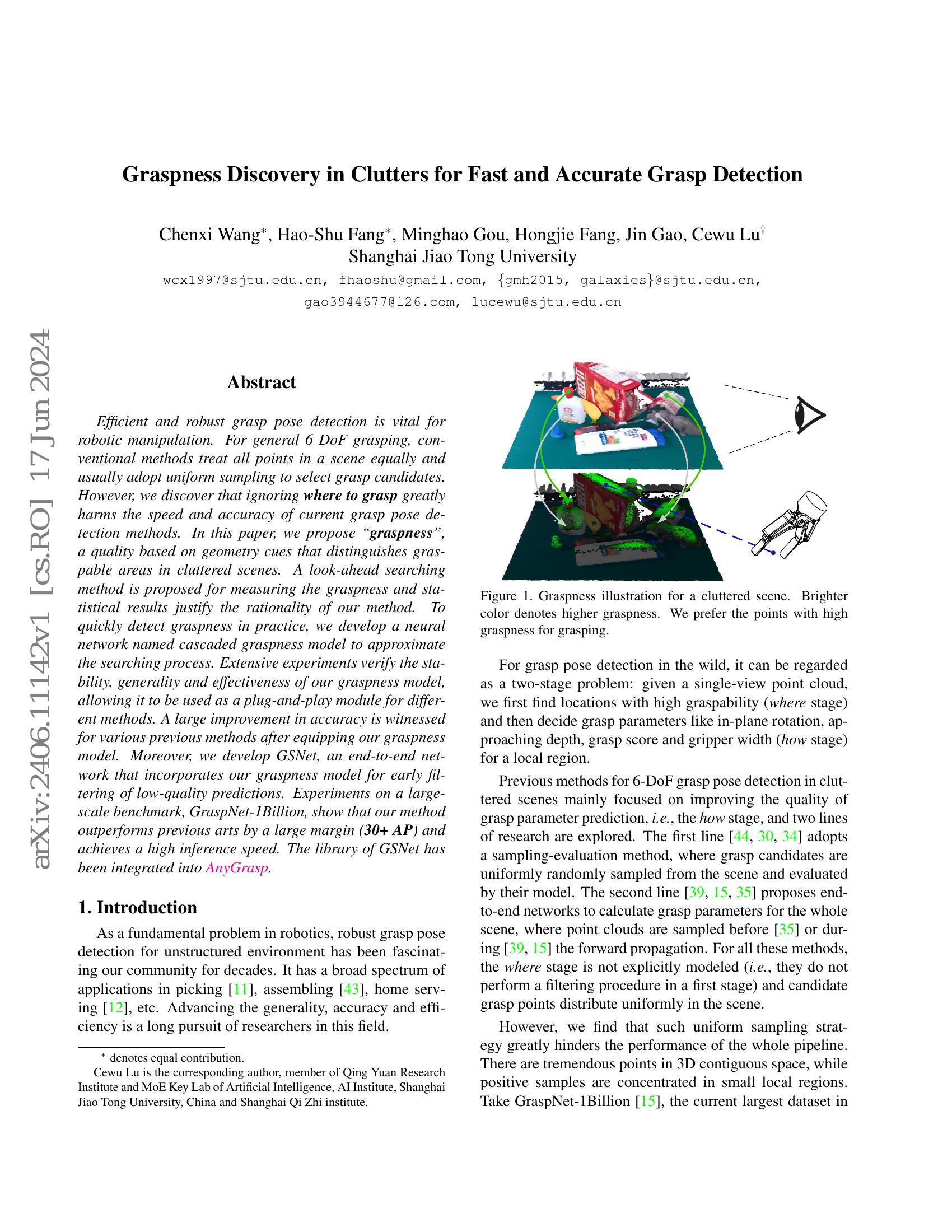 Graspness Discovery in Clutters for Fast and Accurate Grasp Detection - 智源社区论文