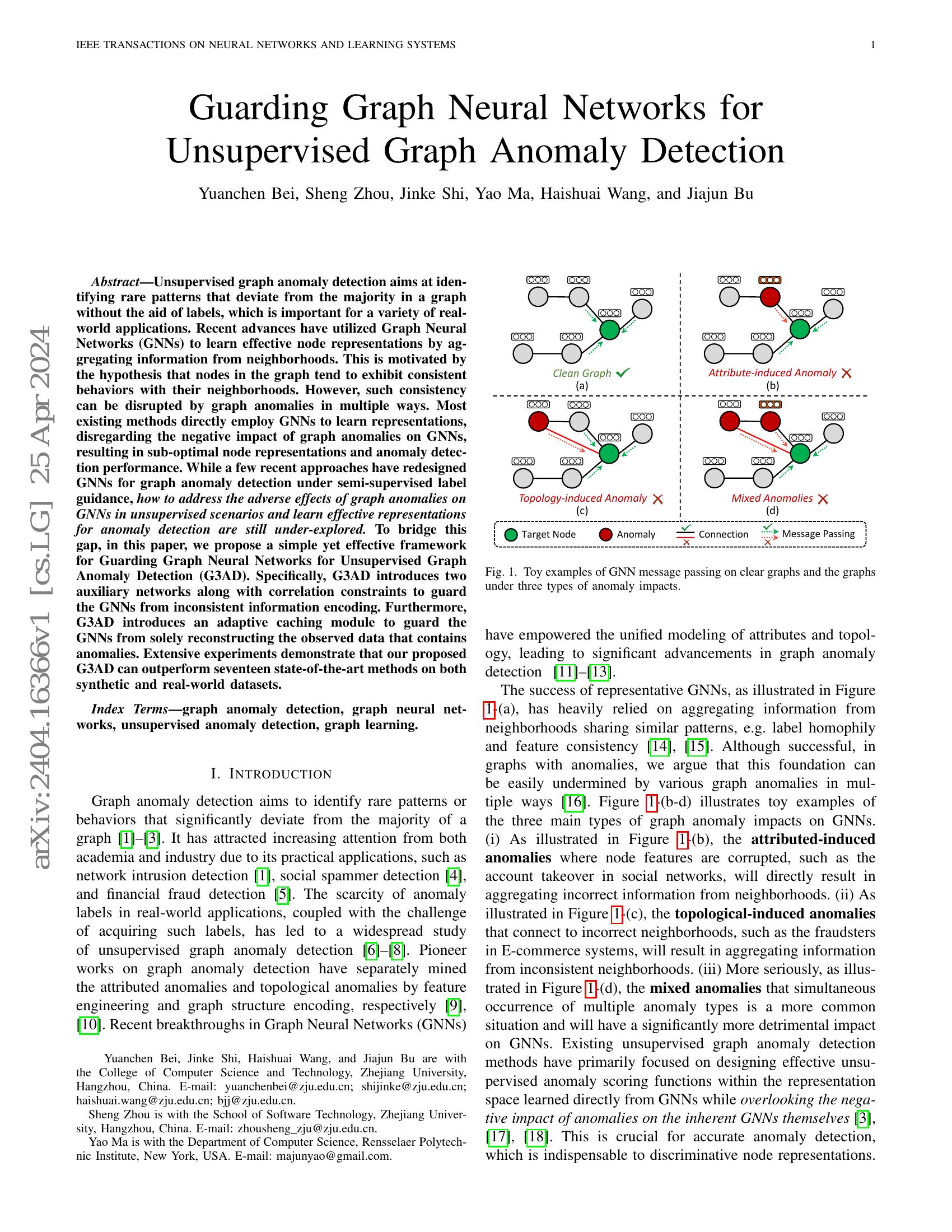 Guarding Graph Neural Networks for Unsupervised Graph Anomaly Detection - 智源社区论文