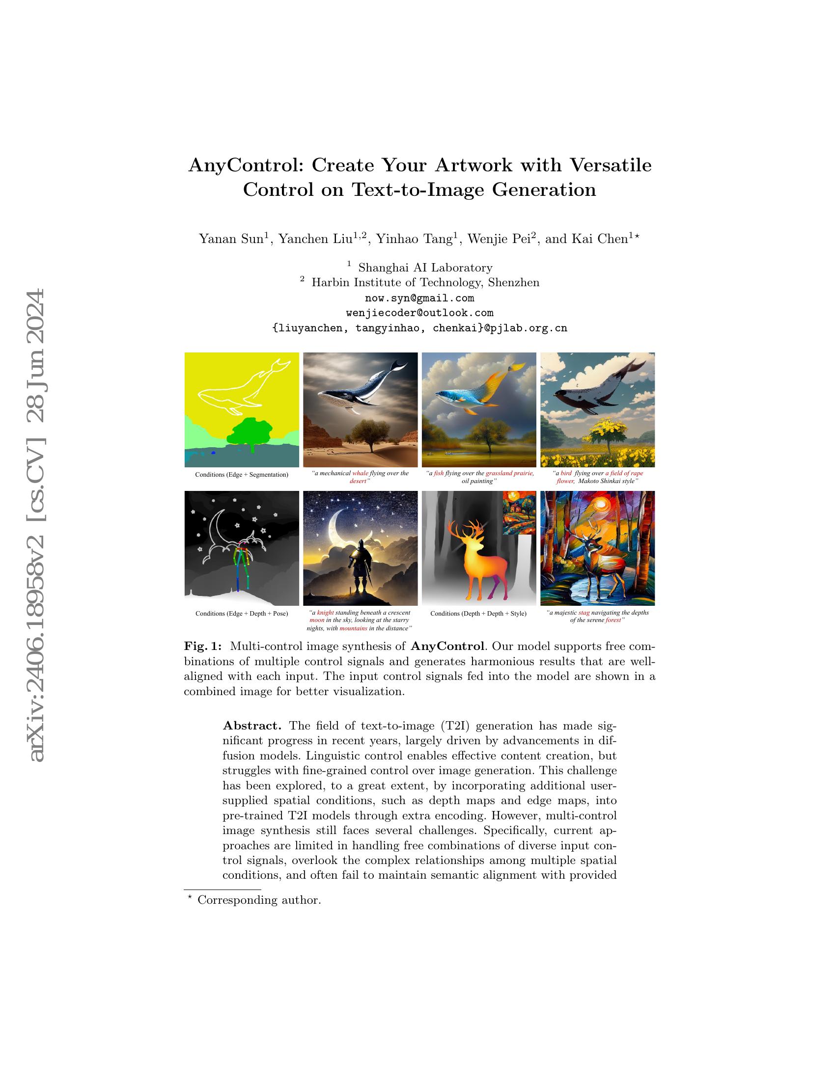 AnyControl: Create Your Artwork with Versatile Control on Text-to-Image ...