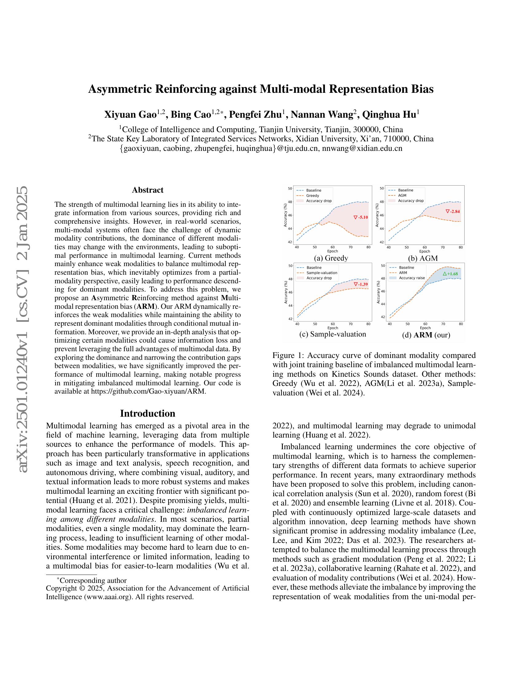 Asymmetric Reinforcing against Multi-modal Representation Bias - 智源社区论文