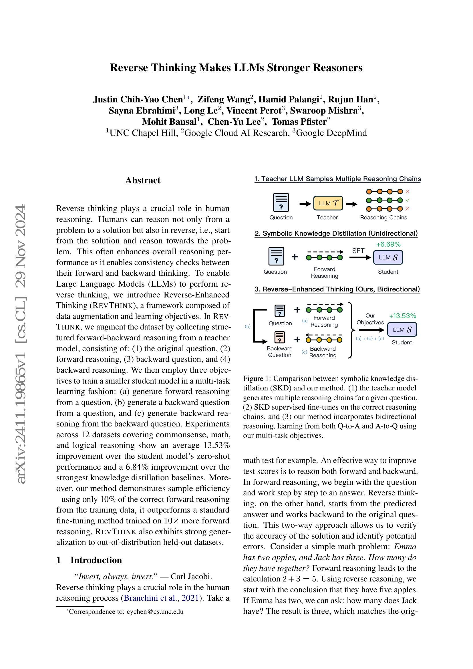 Reverse Thinking Makes LLMs Stronger Reasoners - 智源社区论文