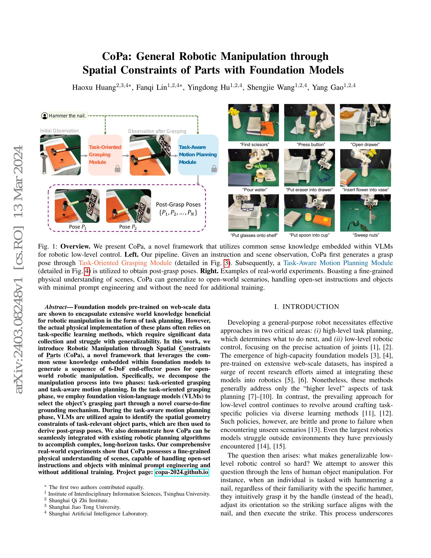 CoPa: General Robotic Manipulation through Spatial Constraints of Parts ...