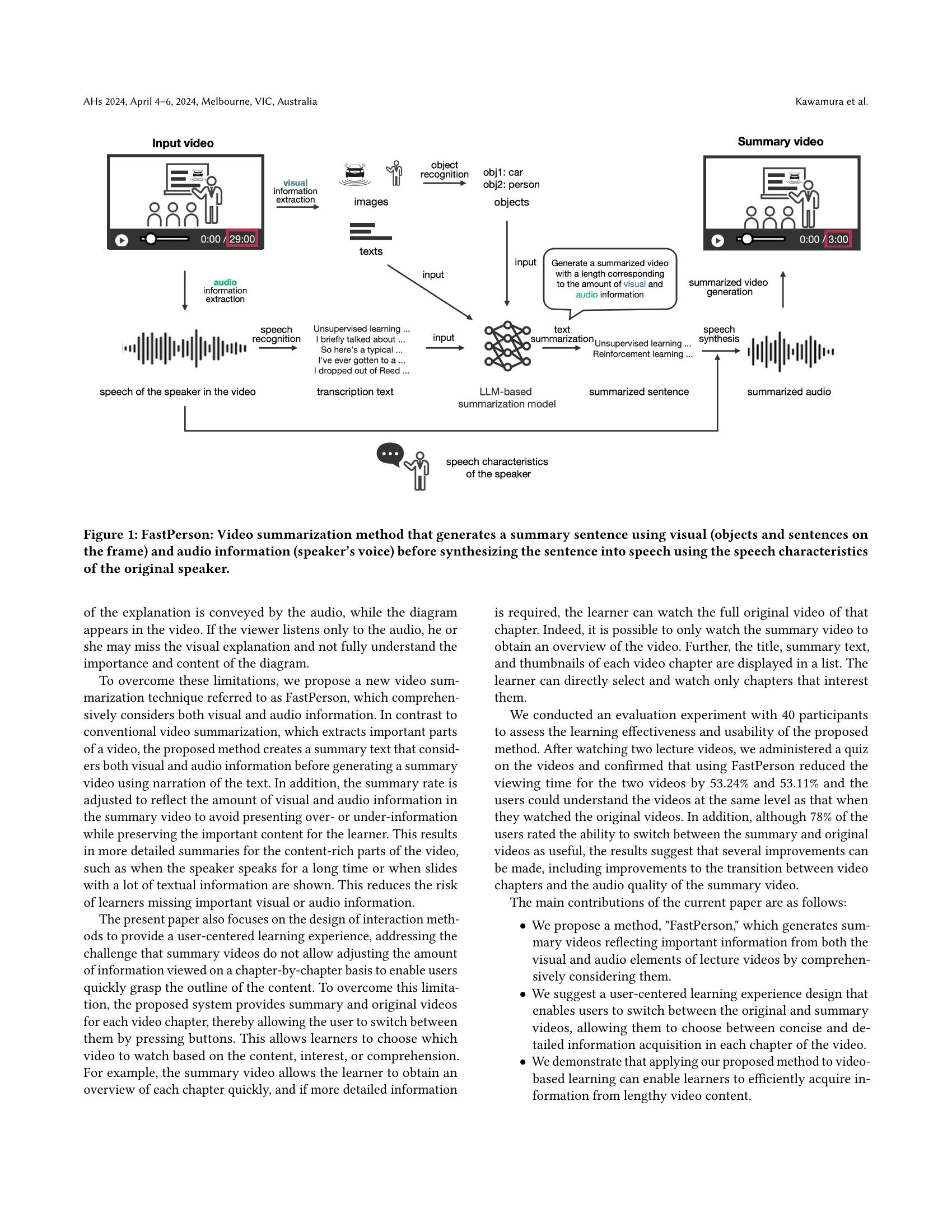 FastPerson: Enhancing Video Learning through Effective Video Summarization that Preserves ...