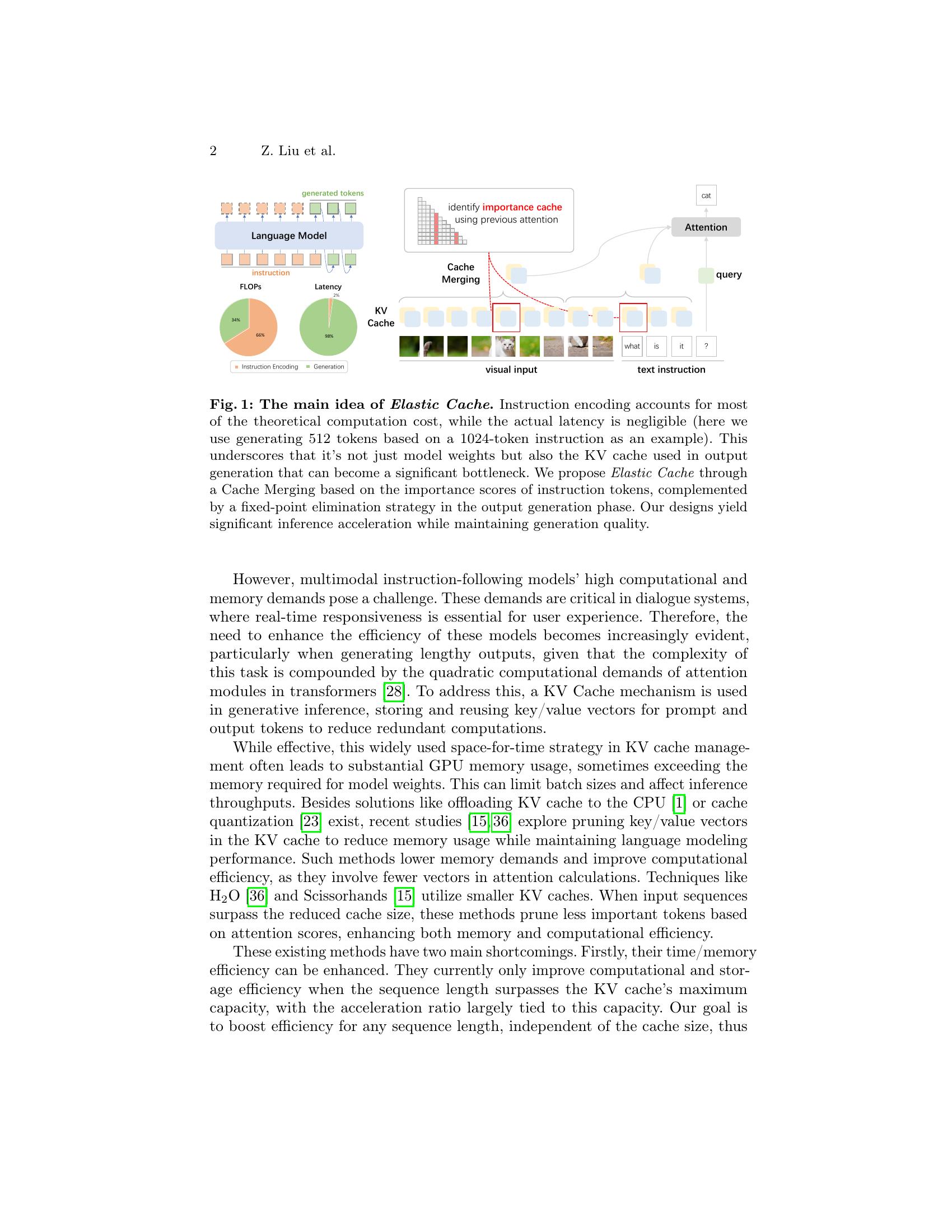 Efficient Inference of Vision Instruction-Following Models with Elastic Cache - 智源社区论文