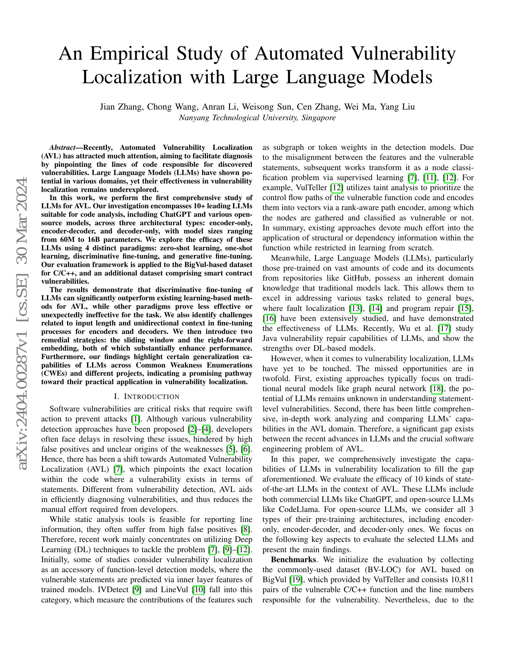 An Empirical Study of Automated Vulnerability Localization with Large Language Models - 智源社区论文