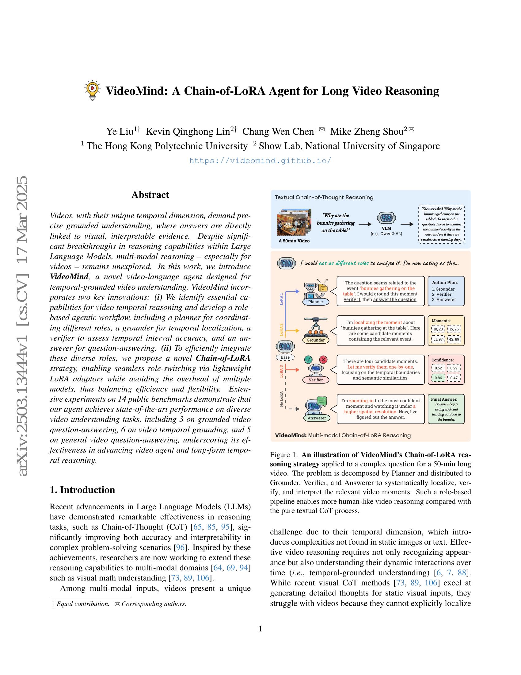 VideoMind: A Chain-of-LoRA Agent for Long Video Reasoning - 智源社区论文
