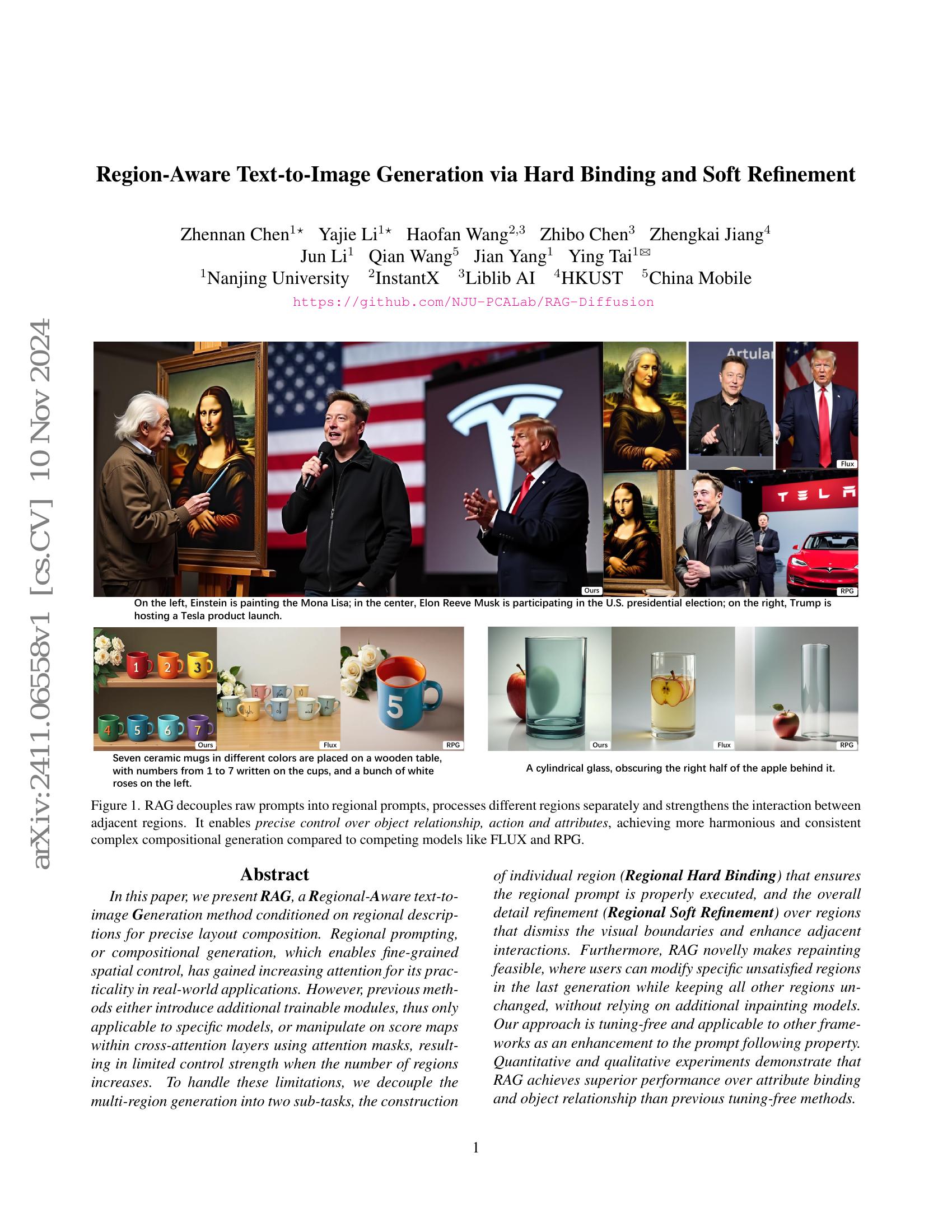 Region-Aware Text-to-Image Generation via Hard Binding and Soft Refinement - 智源社区论文