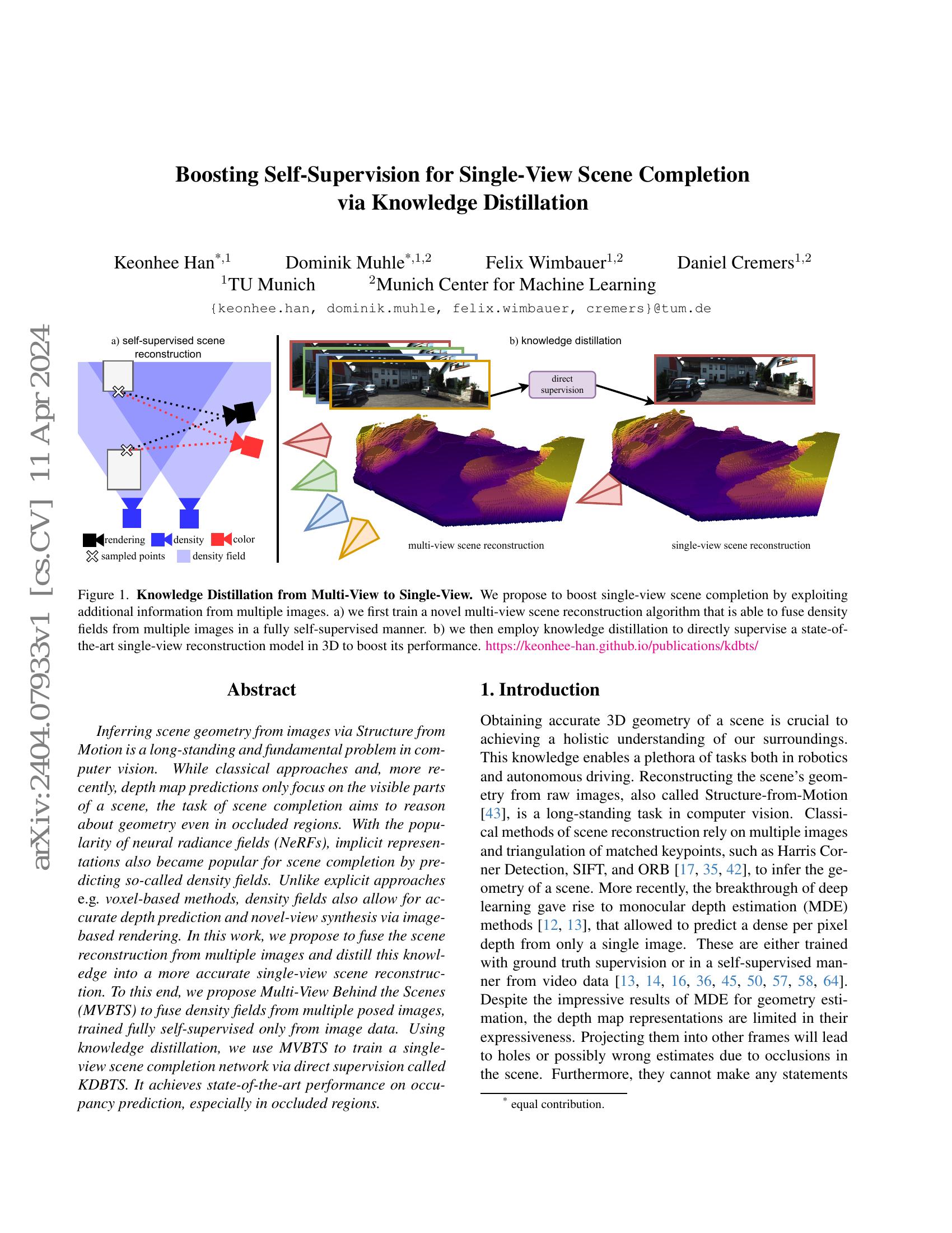 Boosting Self-Supervision for Single-View Scene Completion via Knowledge Distillation - 智源社区论文