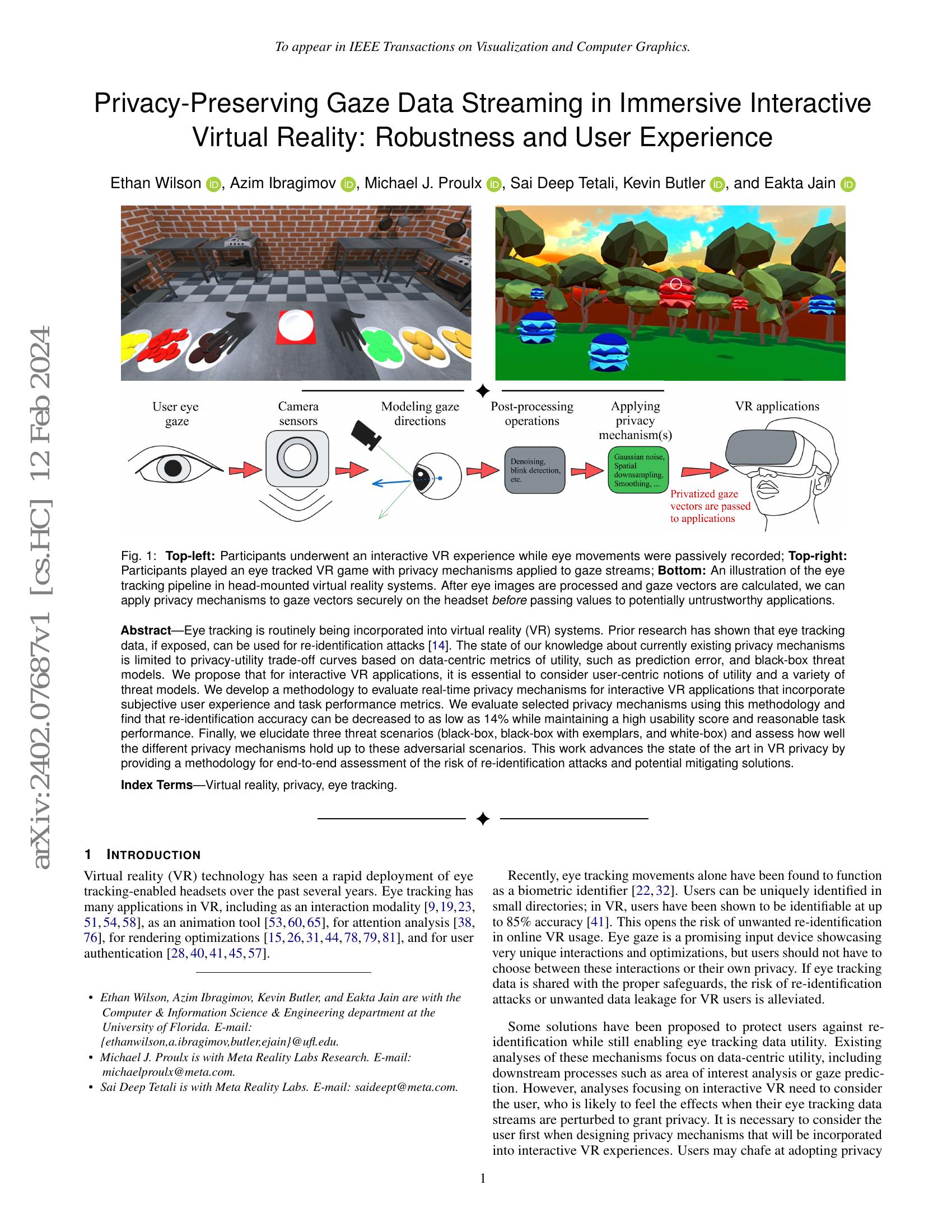 Privacy-Preserving Gaze Data Streaming in Immersive Interactive Virtual Reality: Robustness and ...