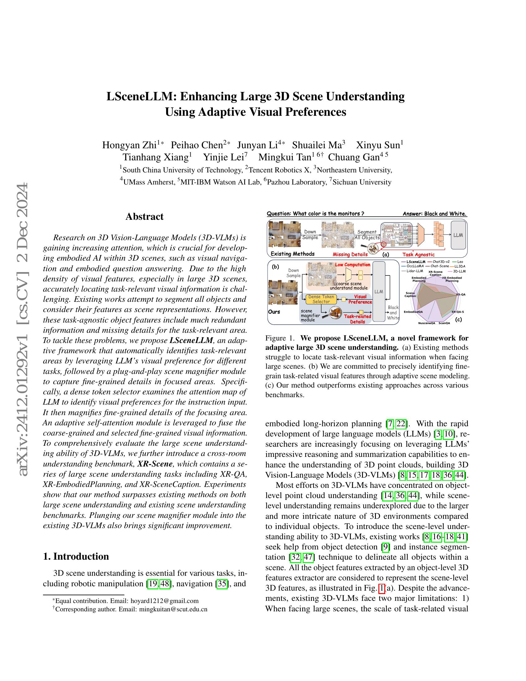 LSceneLLM: Enhancing Large 3D Scene Understanding Using Adaptive Visual ...