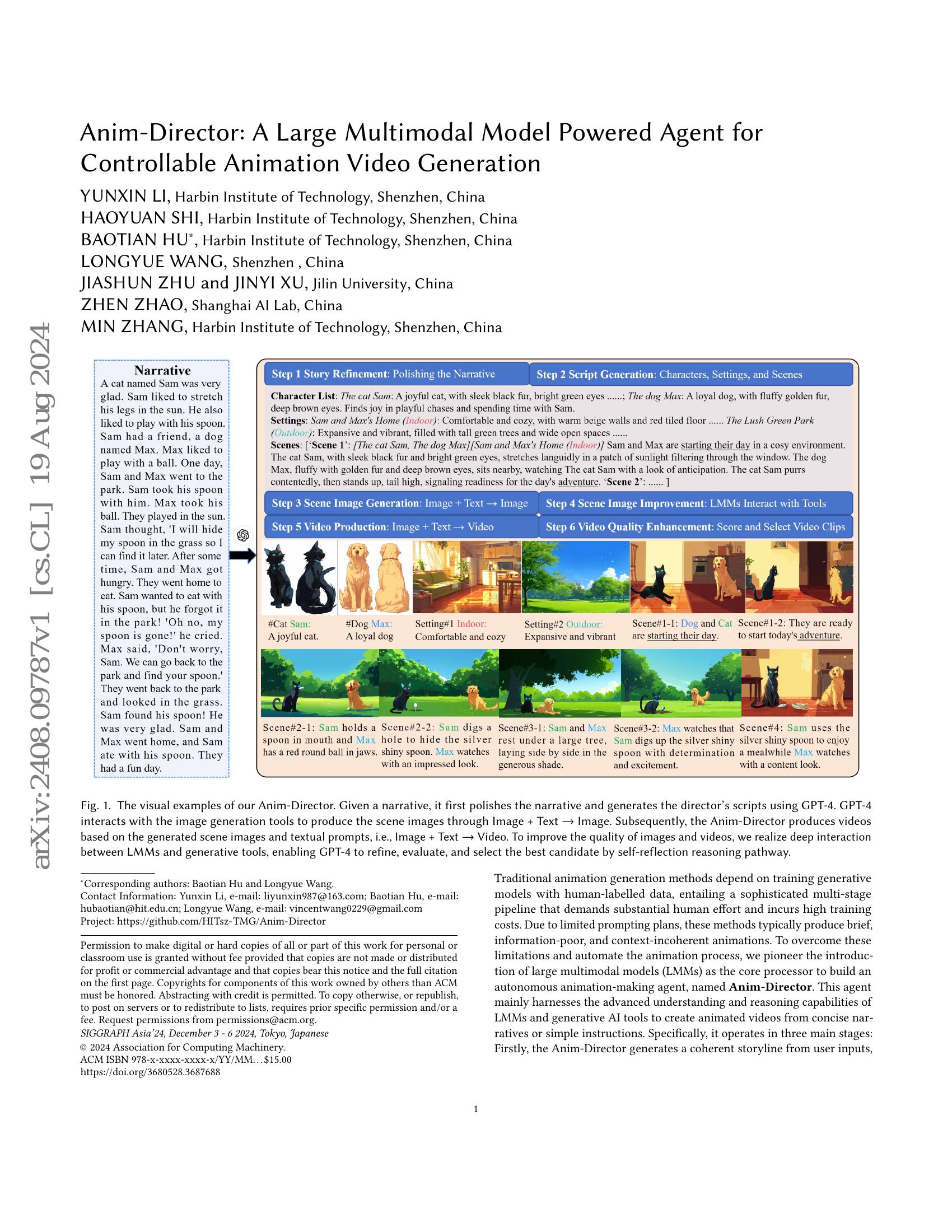 Anim-Director: A Large Multimodal Model Powered Agent for Controllable ...