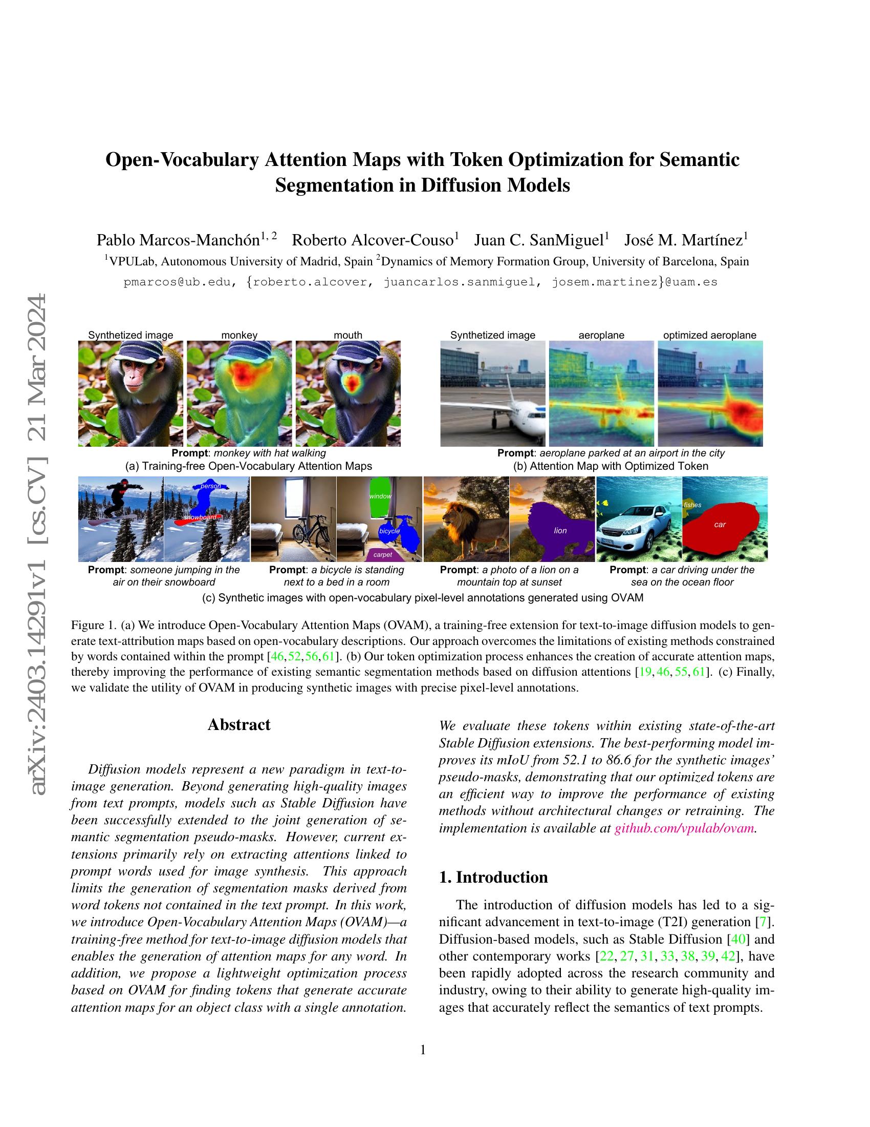 Open-Vocabulary Attention Maps with Token Optimization for Semantic ...