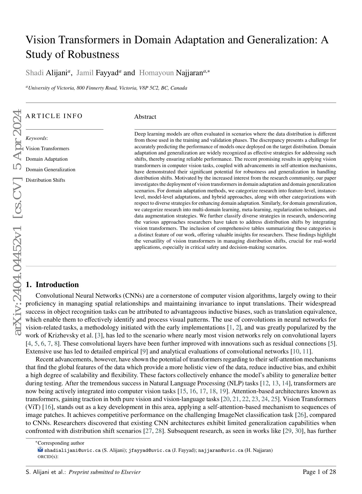 Vision Transformers in Domain Adaptation and Generalization: A Study of ...